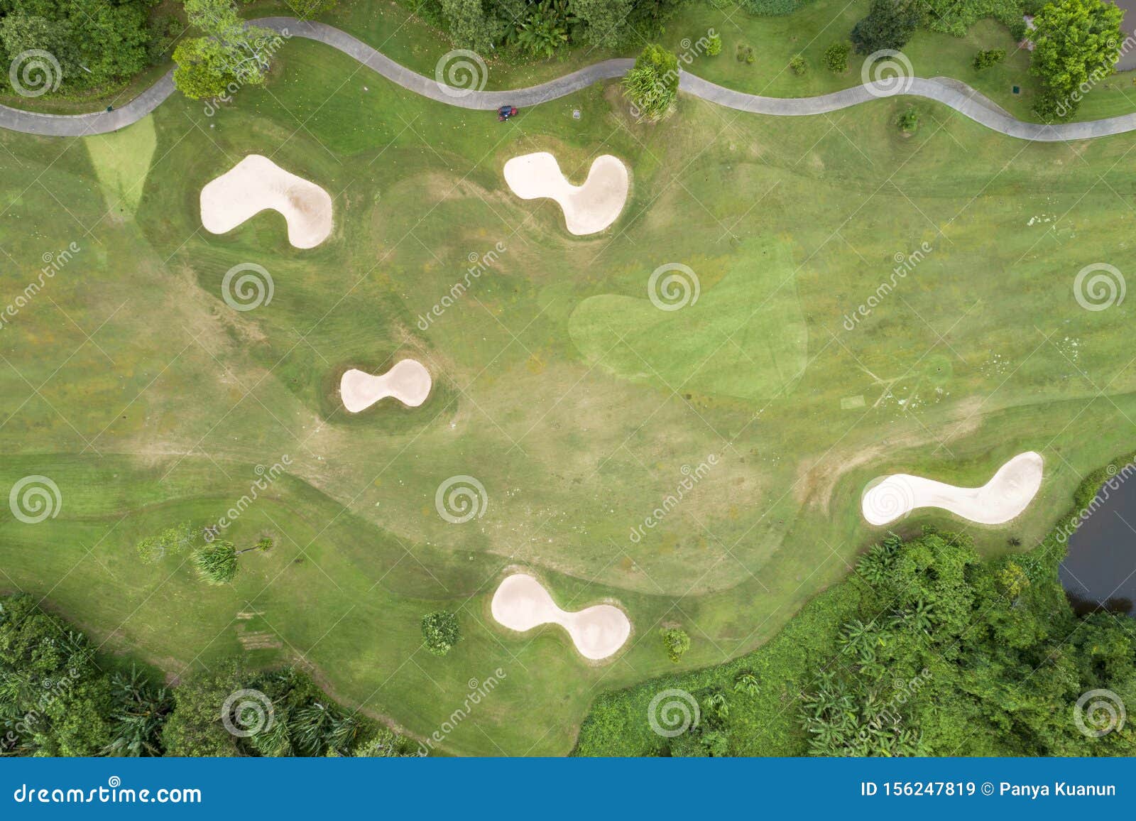 Aerial View Drone Shot of Beautiful Golf Course Stock Image - Image of ...