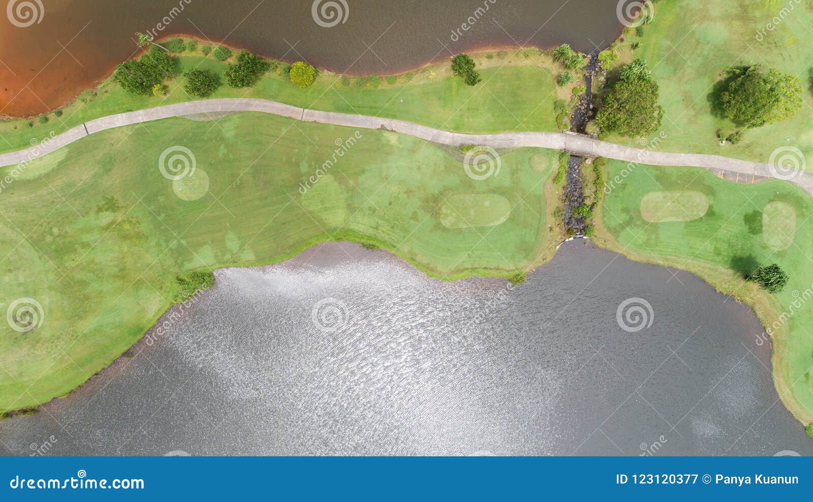 Aerial View Drone Shot of Golf Course. Stock Image - Image of point ...