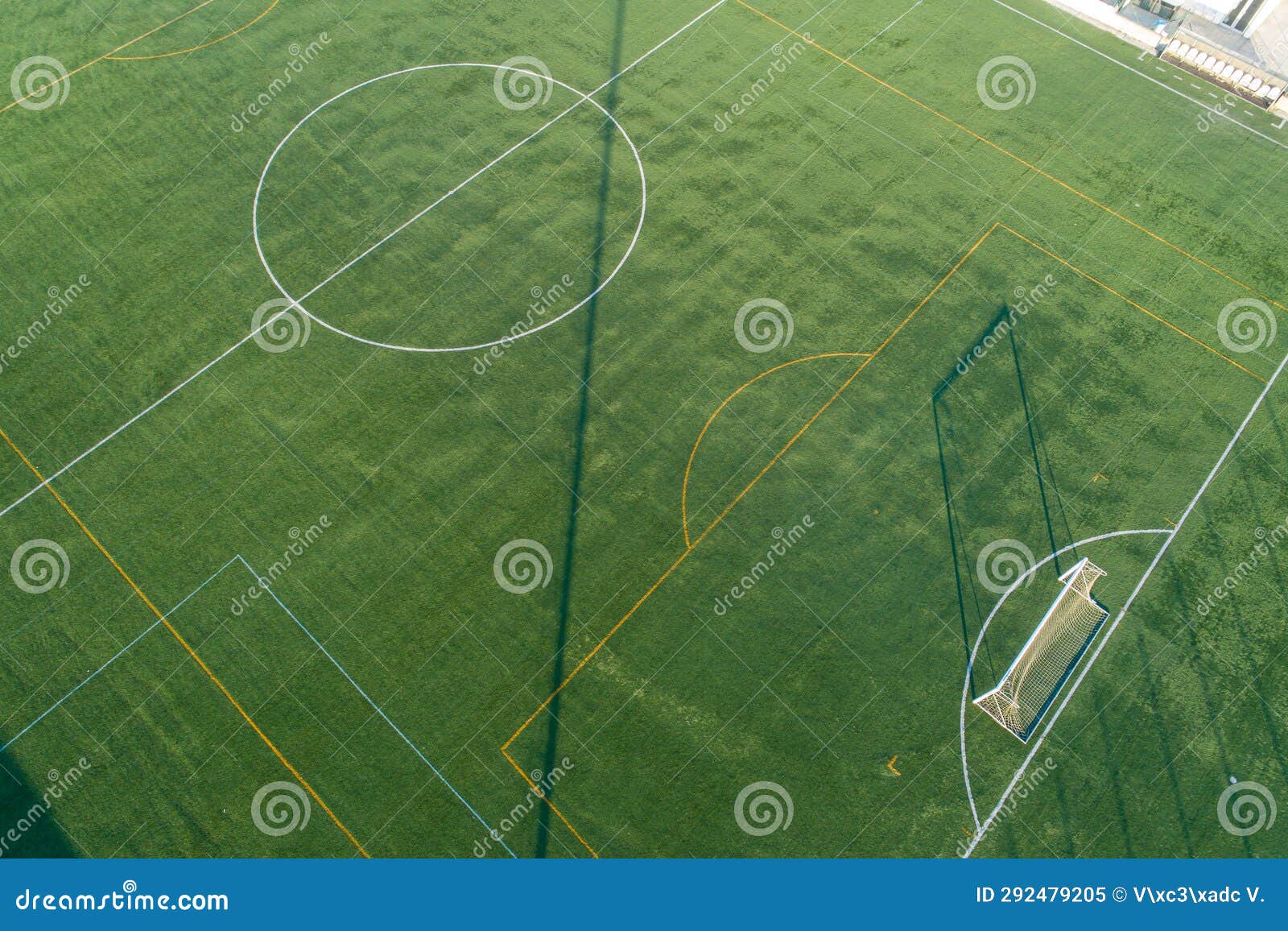 Aerial View with Drone of a Soccer Field Stock Image - Image of aerial ...