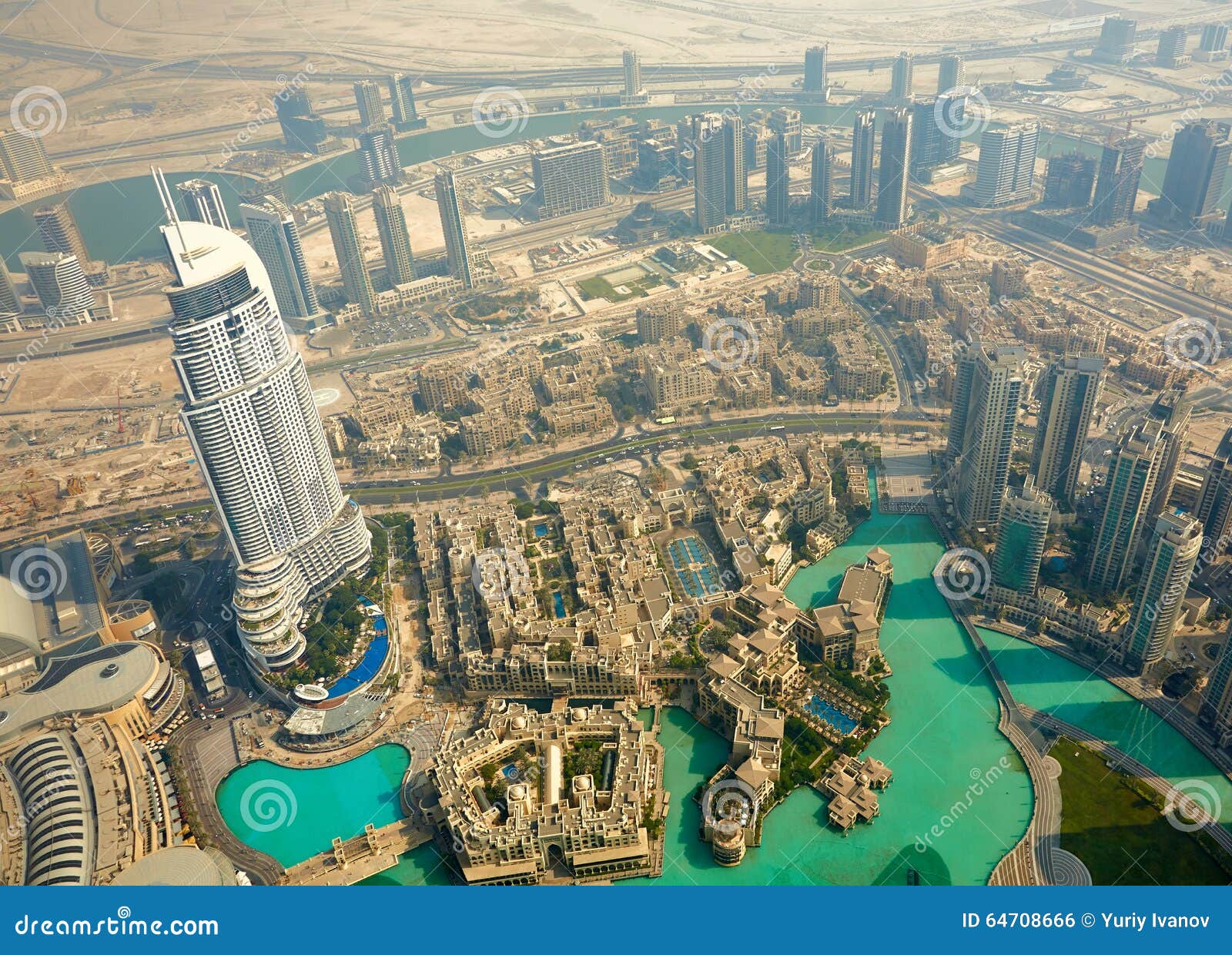 Aerial view of Dubai, UAE stock photo. Image of urban - 64708666