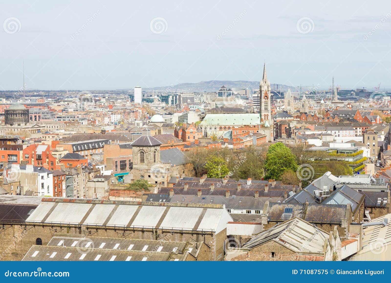 Aerial view of Dublin stock image. Image of factory, office - 71087575