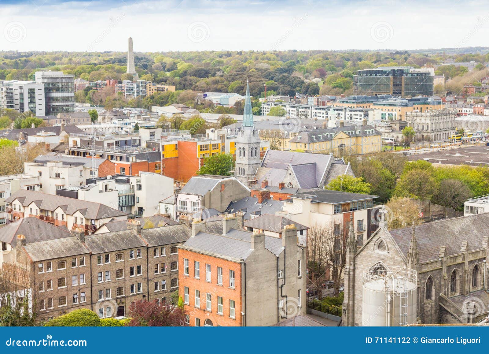Aerial view of Dublin stock photo. Image of famous, high - 71141122