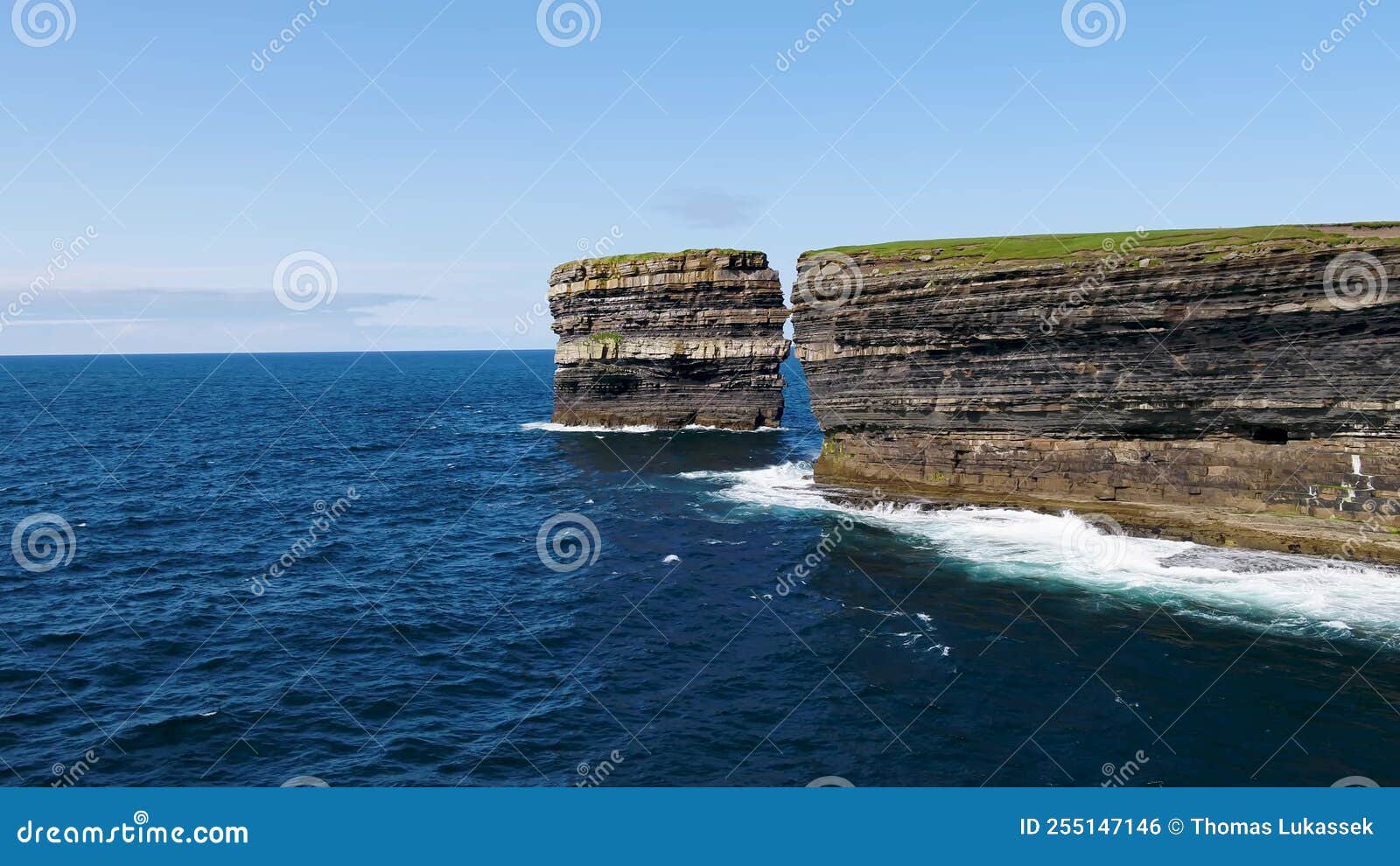 Aerial View of the Dun Briste Sea Stack at Downpatrick Head, County ...
