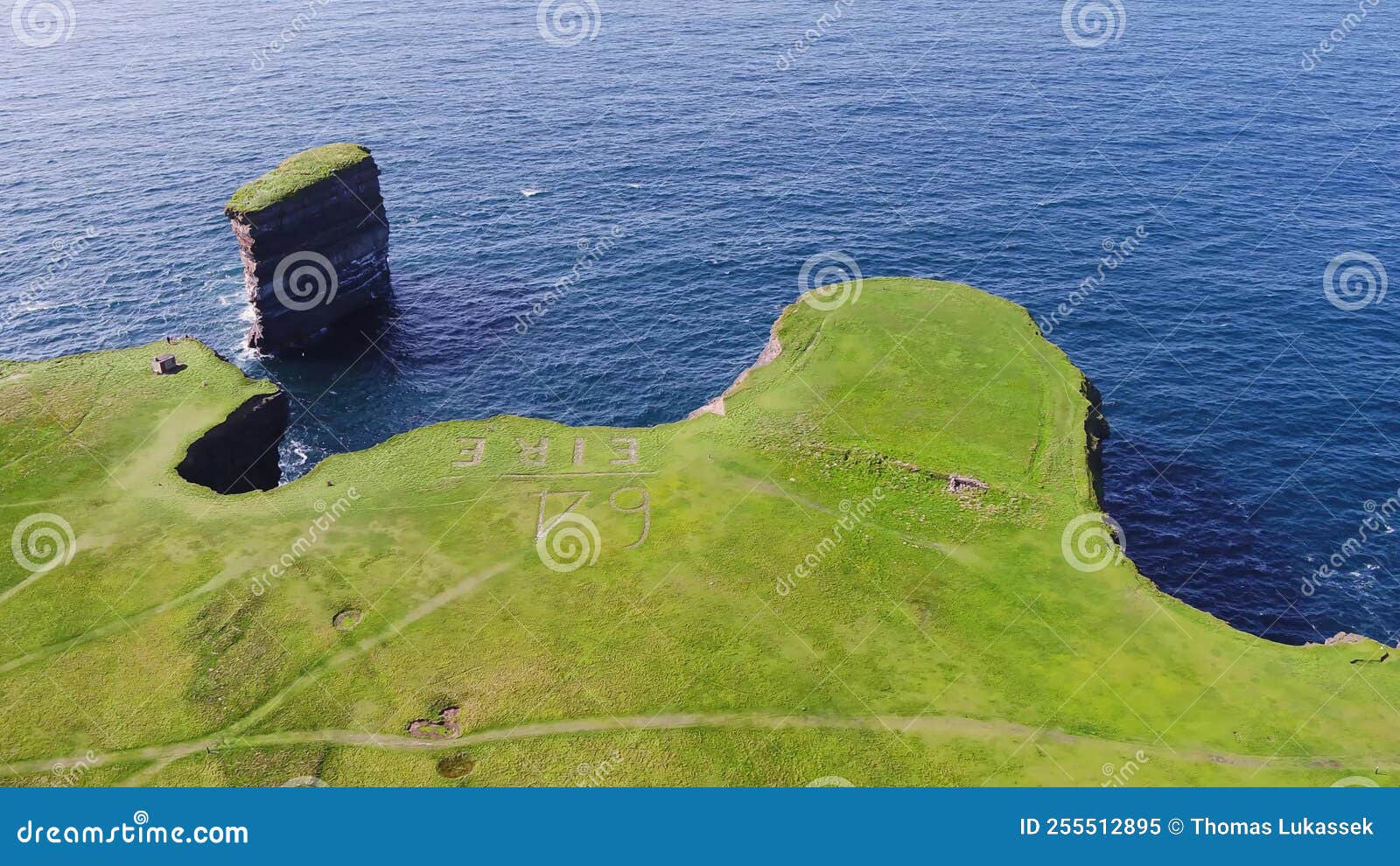 Aerial View of the Dun Briste Sea Stack at Downpatrick Head, County ...