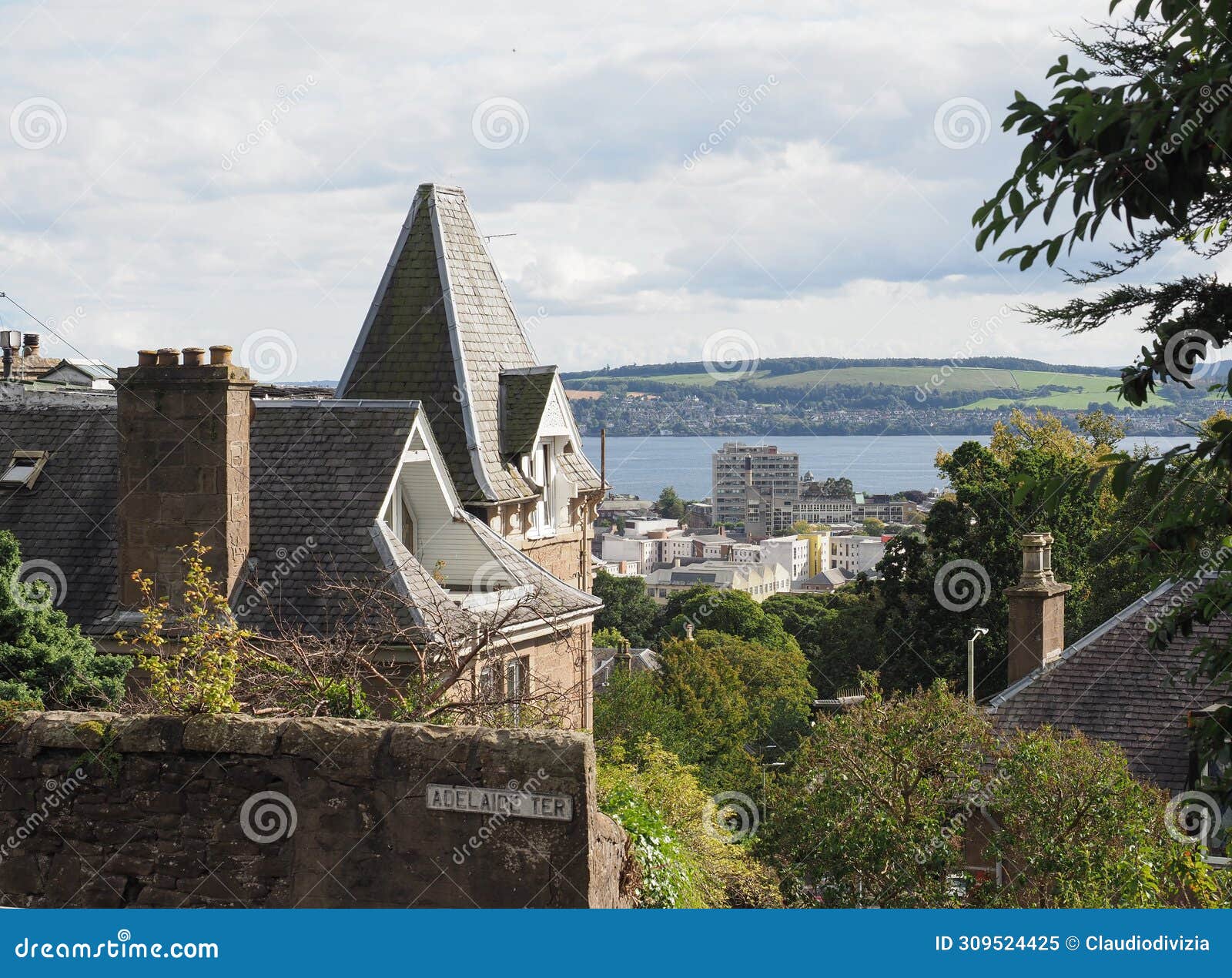 Aerial view of Dundee stock image. Image of cityscape - 309524425