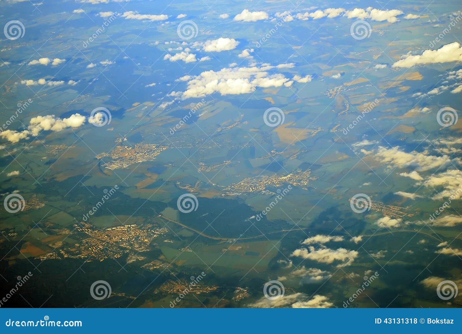 Aerial View of the Earth from the Airplane Stock Photo - Image of grey ...