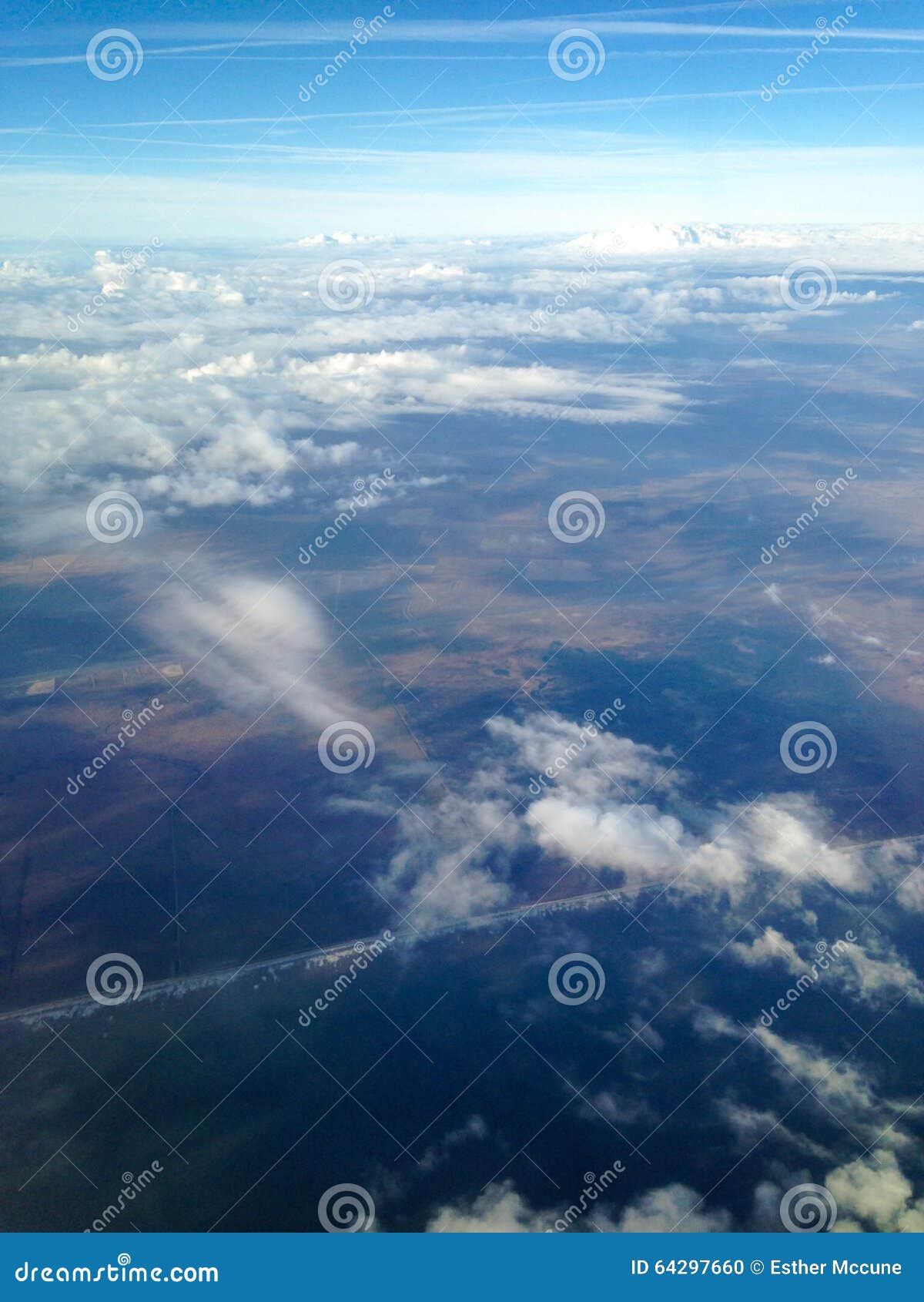 Aerial View of Earth and Clouds Stock Photo - Image of hemisphere ...