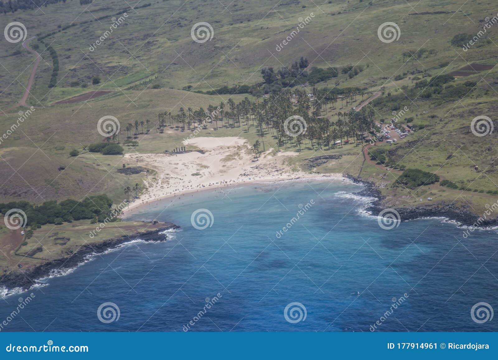 Aerial View of Easter Island Stock Image - Image of easter, landscape ...