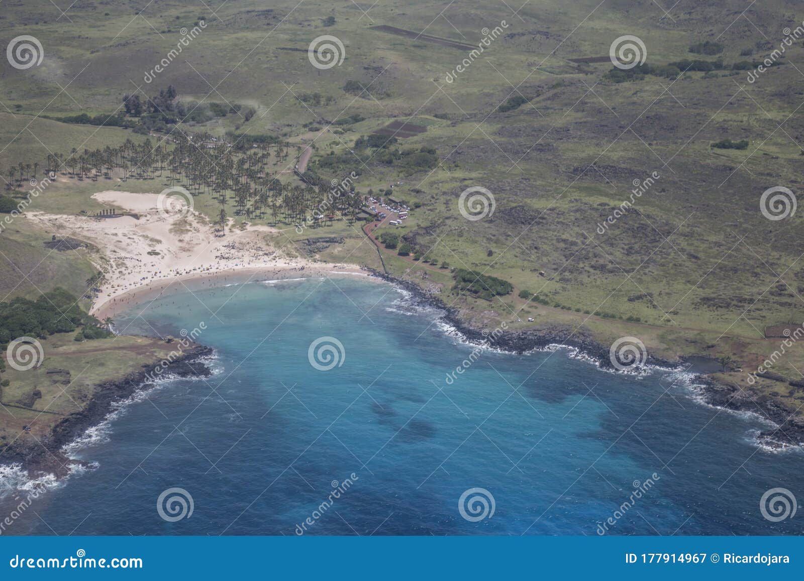 Aerial View of Easter Island Stock Image - Image of landscape ...