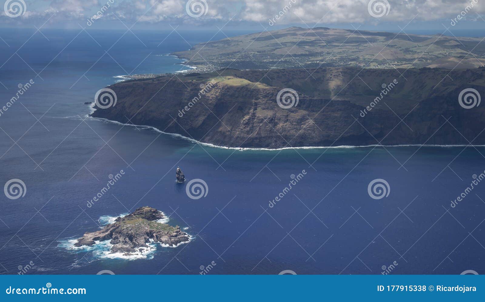 Aerial View of Easter Island Stock Photo - Image of polynesia, view ...