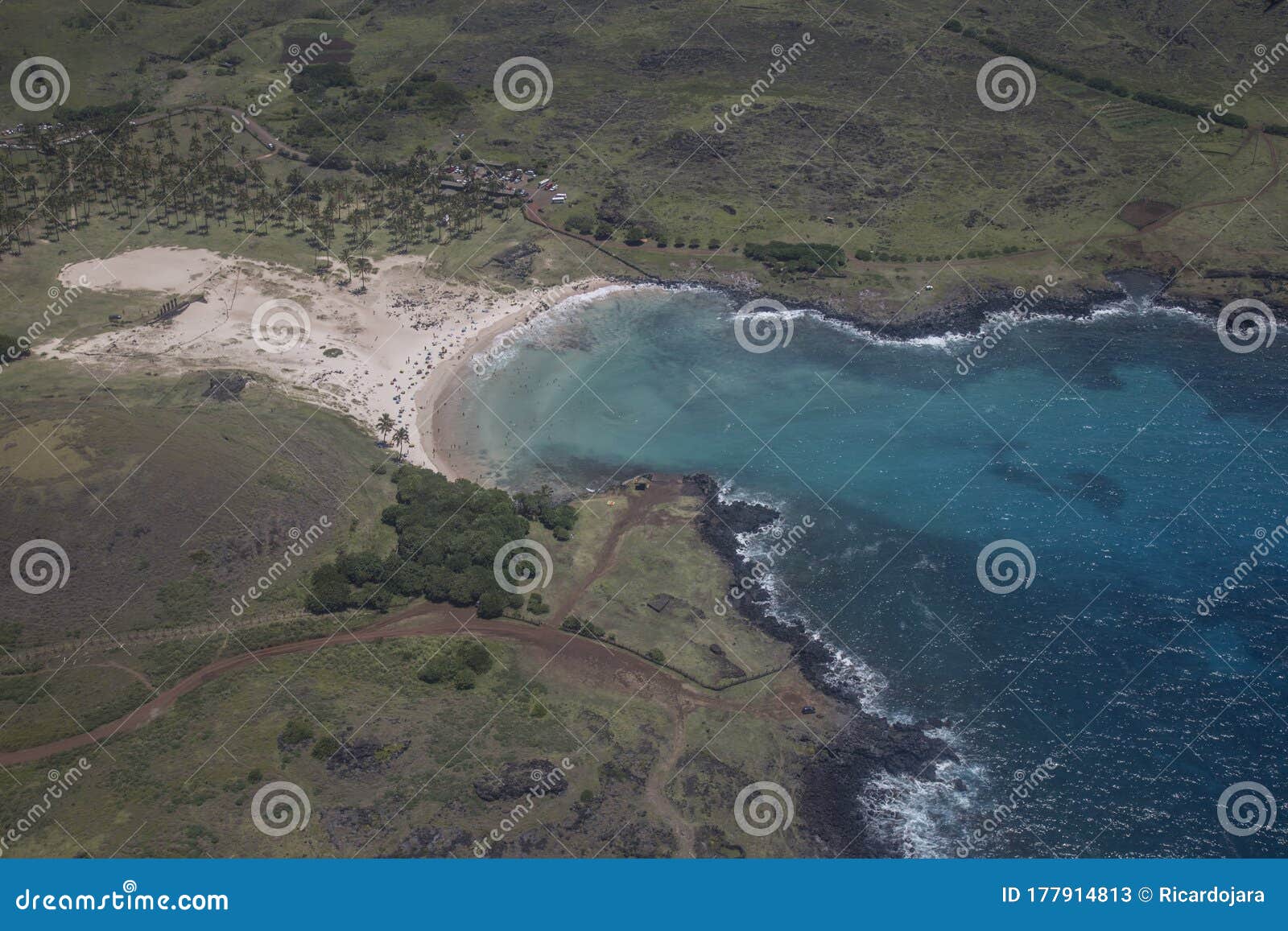 Aerial View of Easter Island Stock Image - Image of landscape, island ...