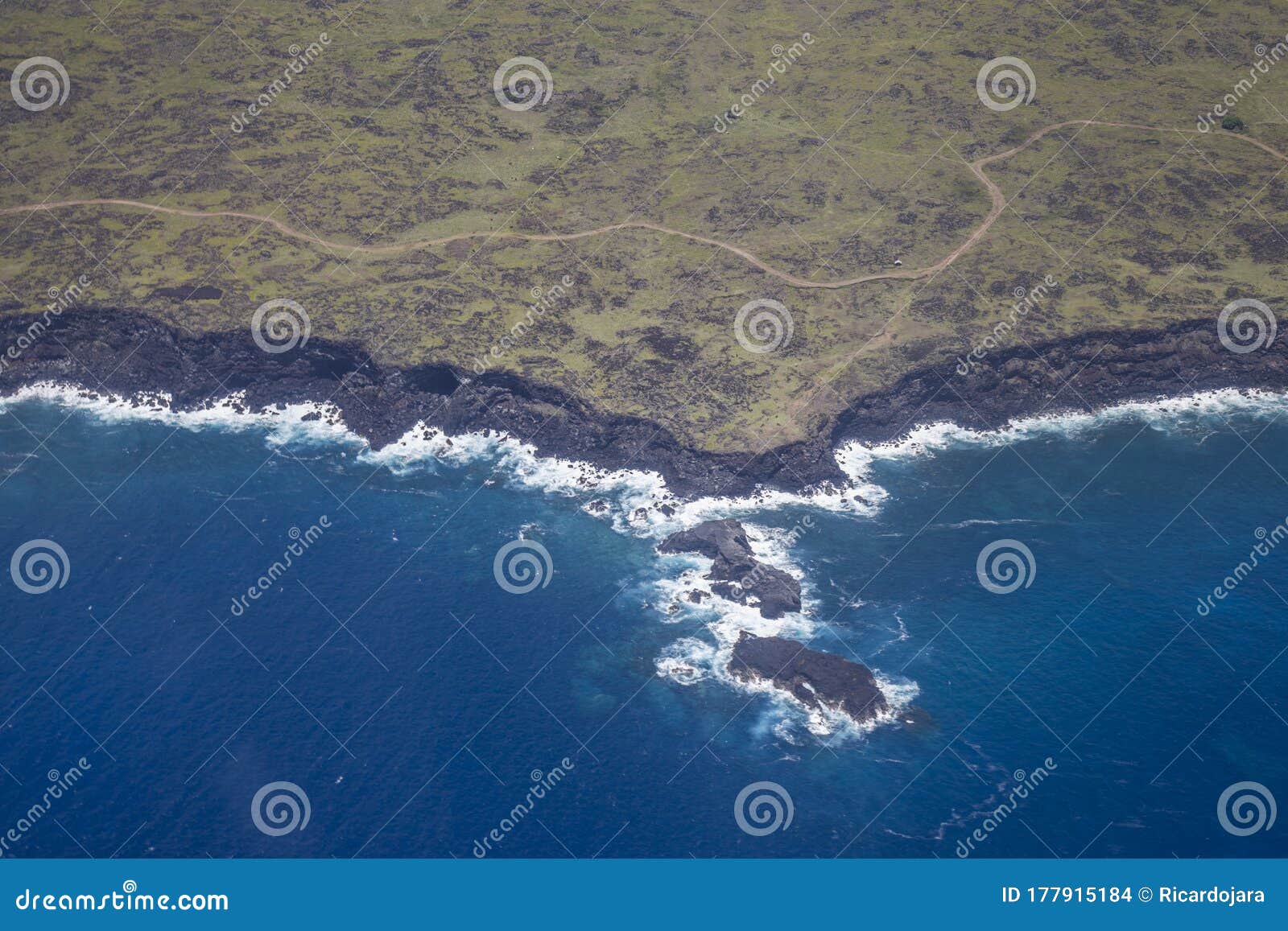 Aerial View of Easter Island Stock Photo - Image of island, view: 177915184