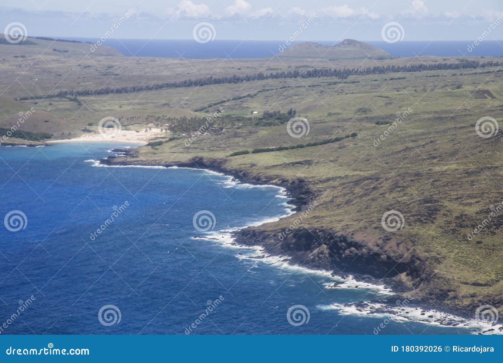 Aerial View of Easter Island, Polynesia, Chile Stock Photo - Image of ...