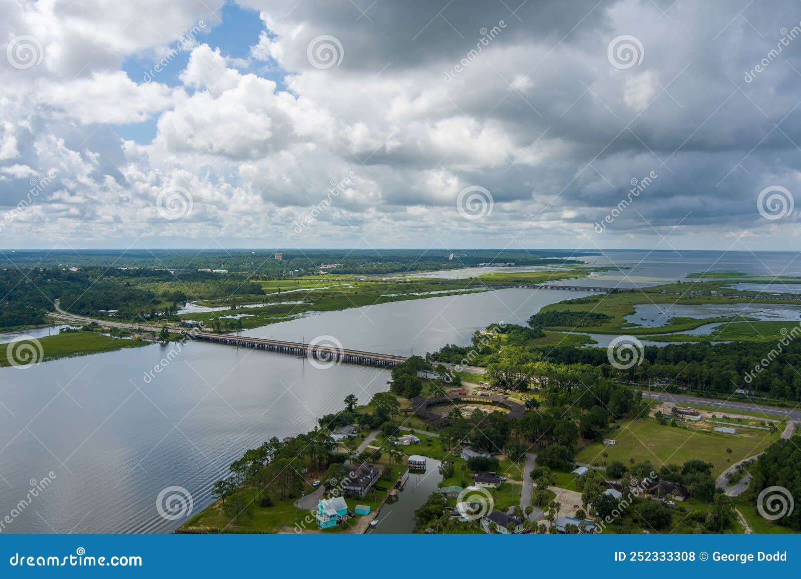 Aerial View of the Eastern Shore of Mobile Bay in July 2022 Stock Photo ...