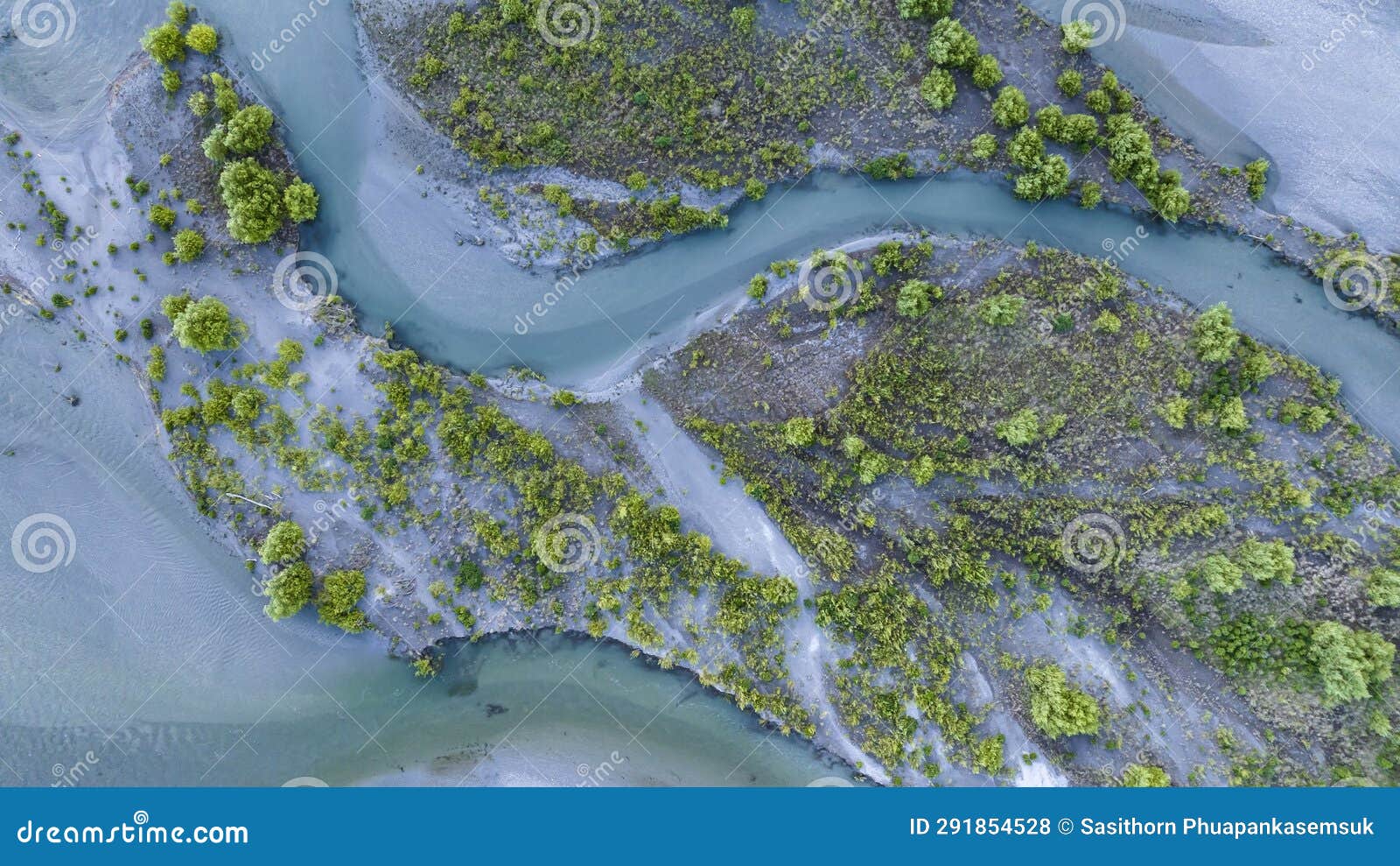 The Aerial View with a Ecosystem of the River Lagoon Valley Stock Photo ...