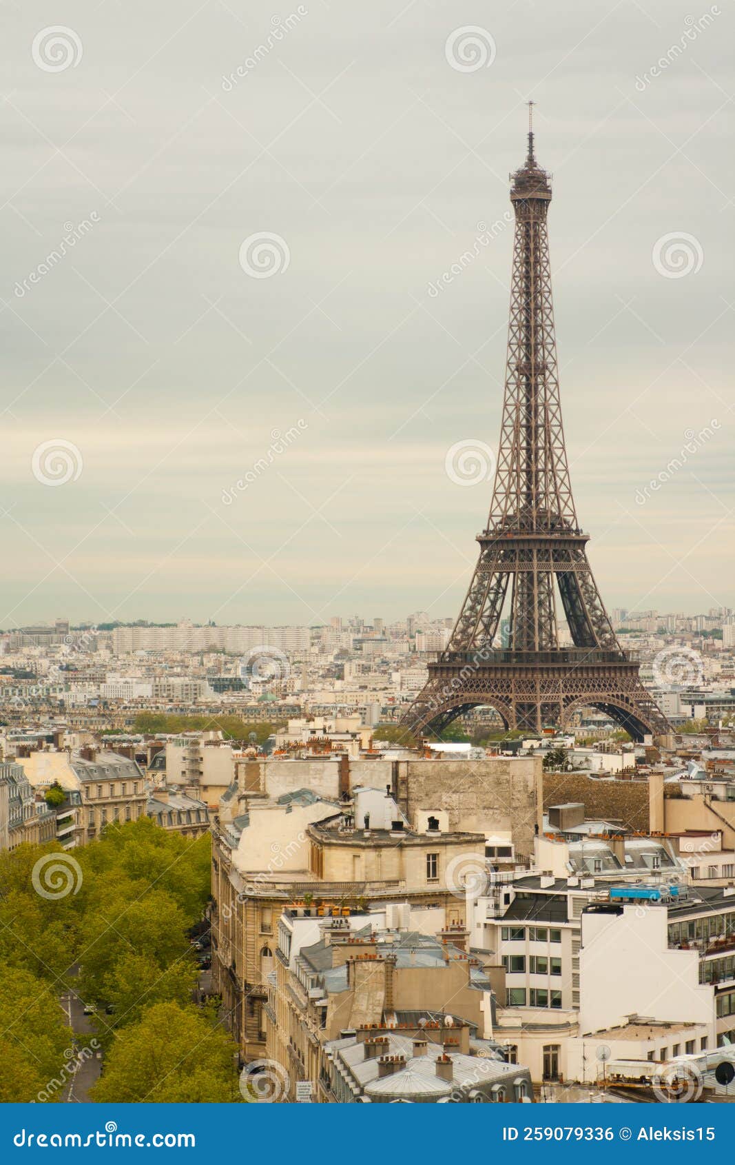 Aerial View the Eiffel Tower, Paris, France Stock Photo - Image of ...