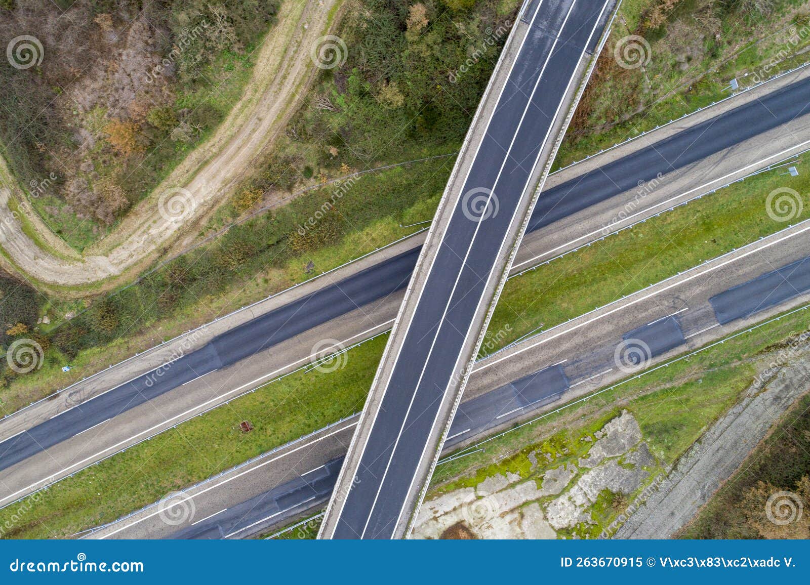 Aerial View of an Elevated Freeway Overpass Stock Image - Image of ...
