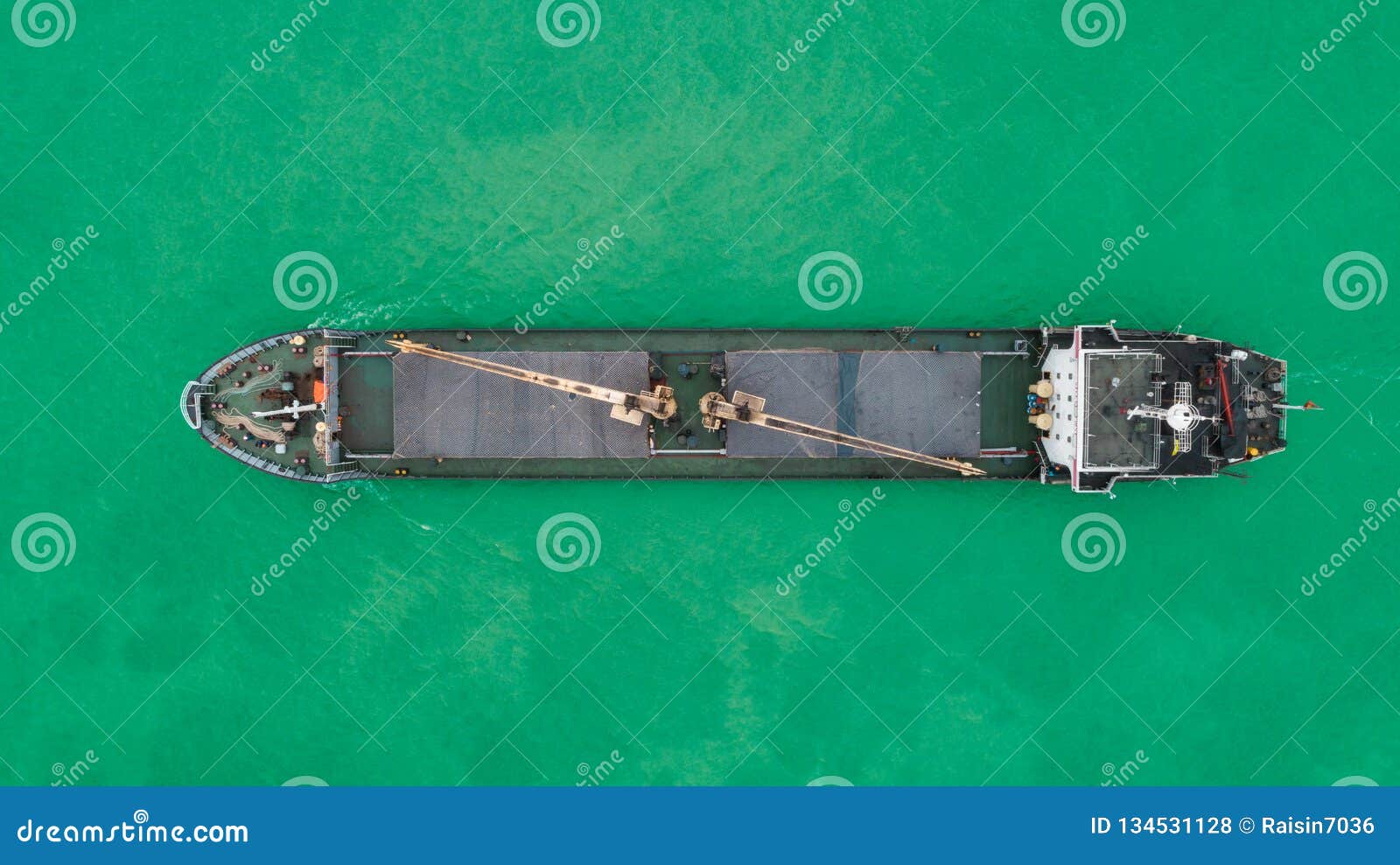 Aerial View Empty Container Ship from Sea Port for Import Export or ...