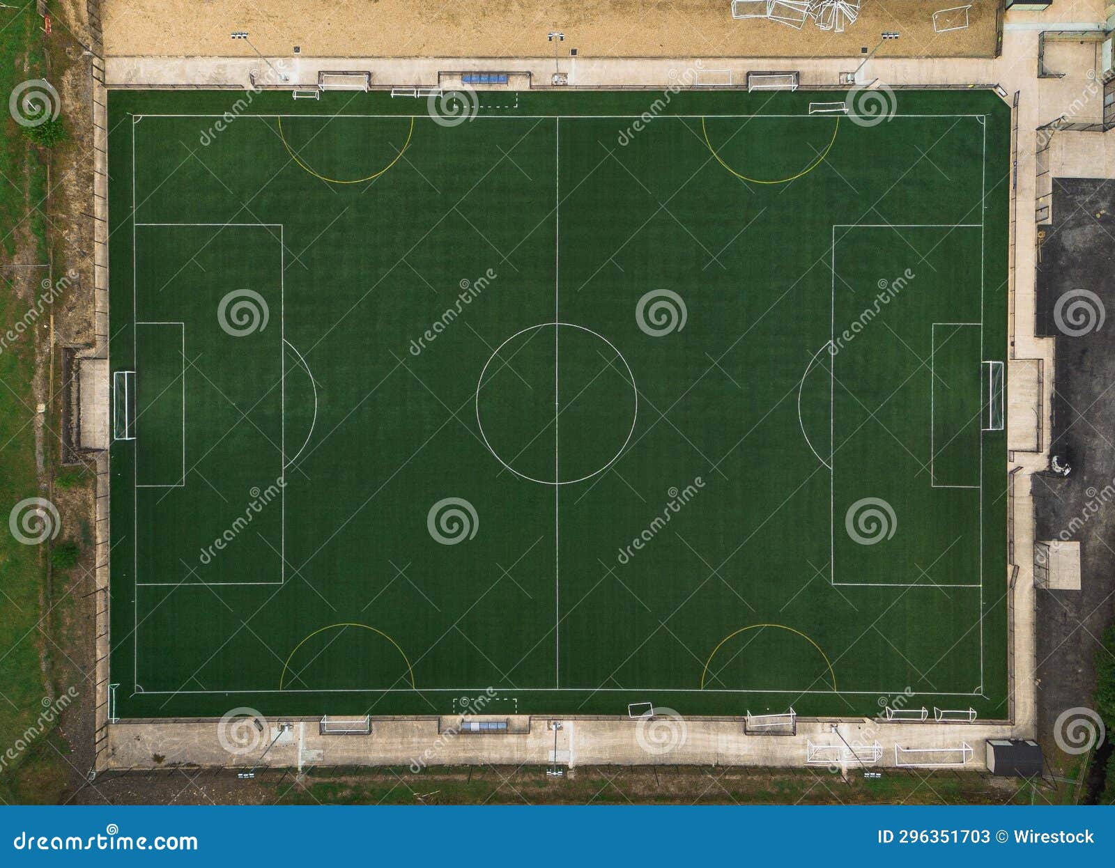 Aerial View of an Empty Football Pitch Stock Image - Image of view ...