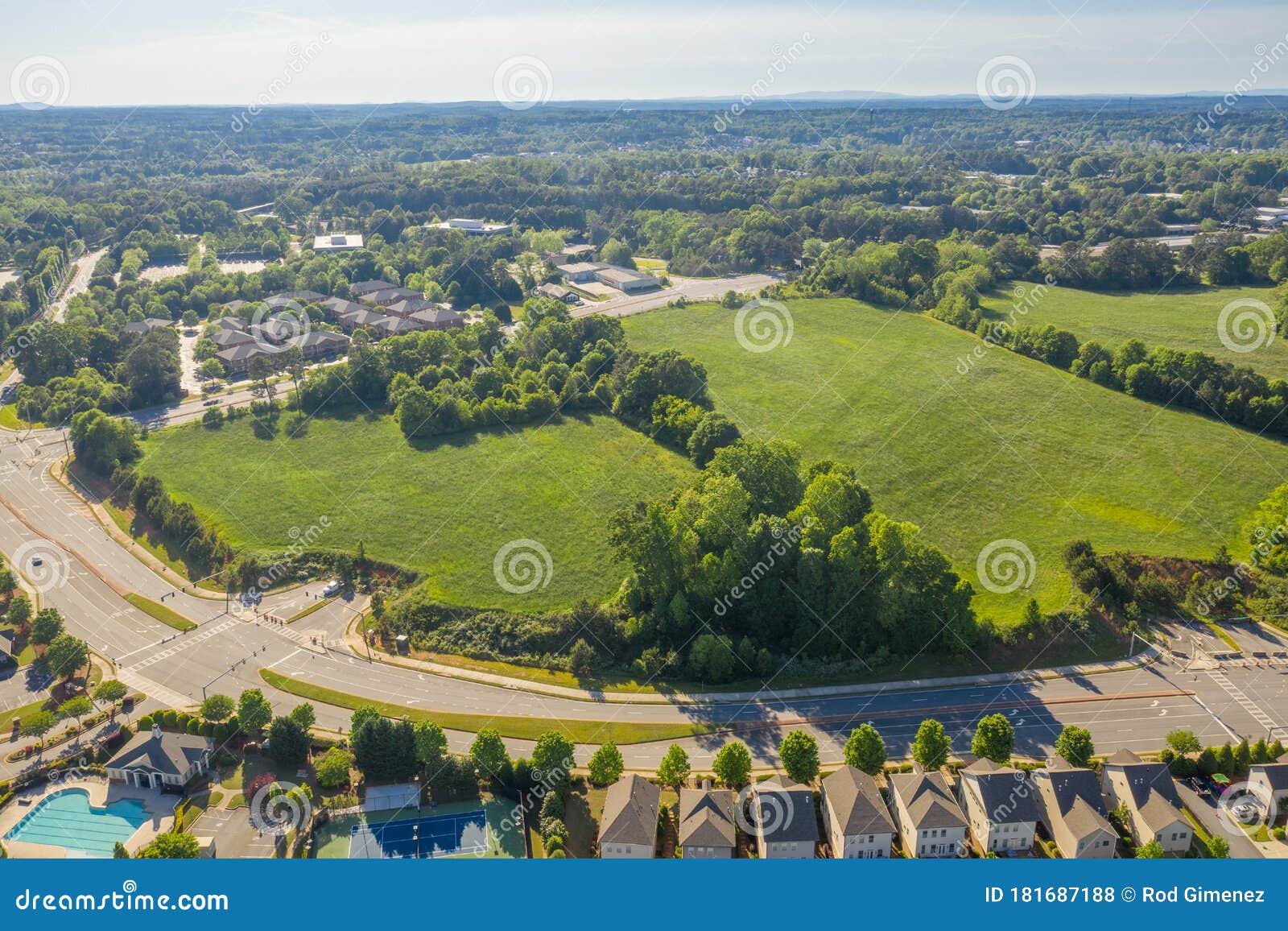 Aerial View Empty Lots Ready for New Developments in Atlanta Georgia ...