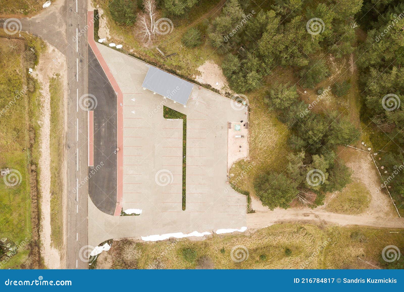 Aerial View of Empty Parking Lot Stock Image - Image of outside ...
