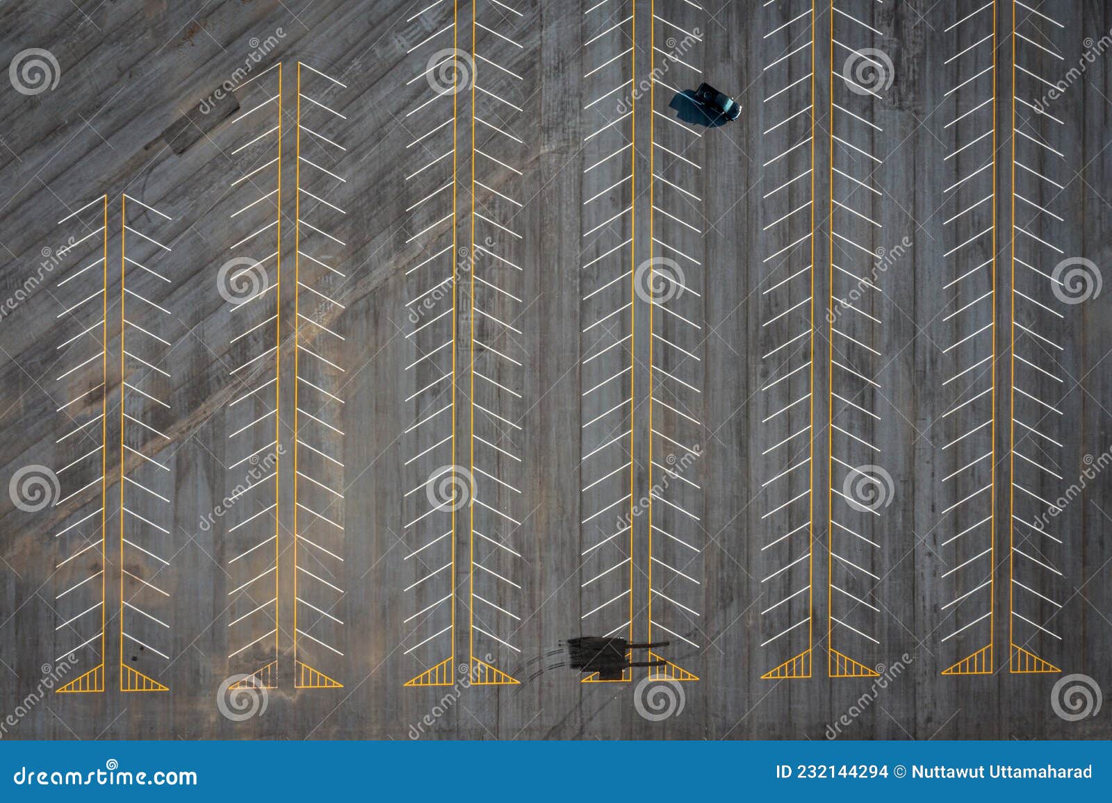Aerial View of an Empty Parking Lot Stock Photo - Image of black ...