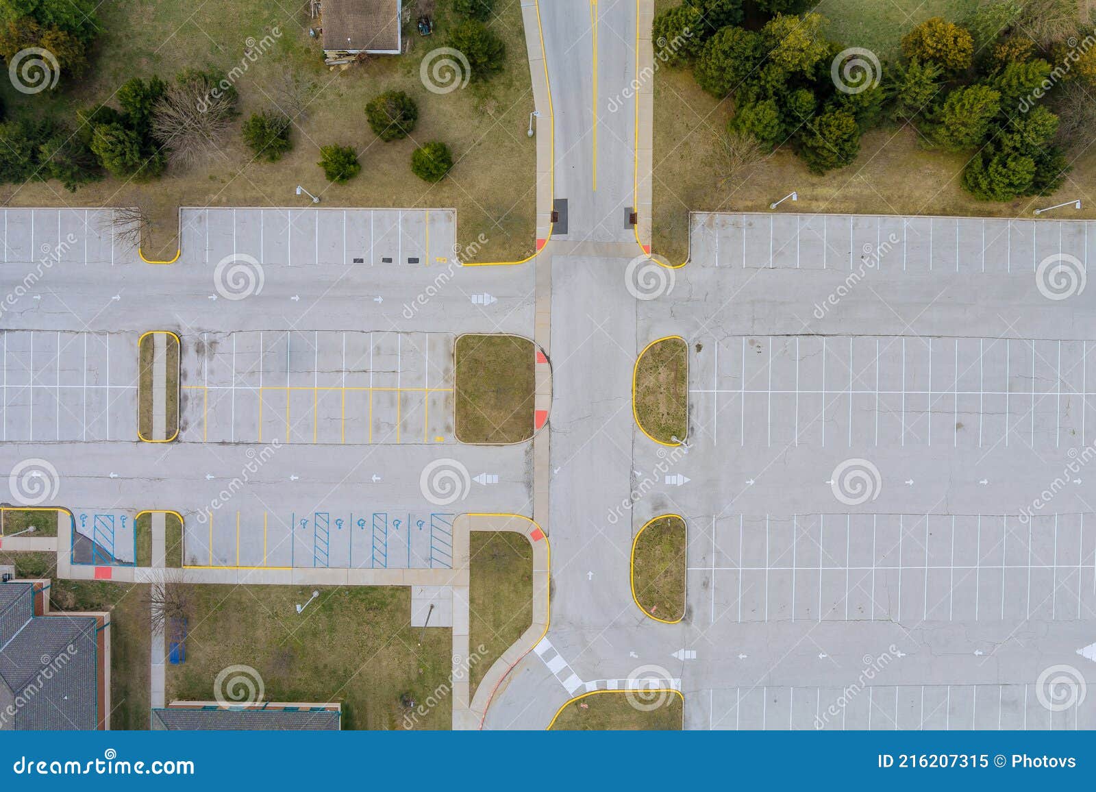Aerial View of an Empty Places Parking Lot Stock Image - Image of ...