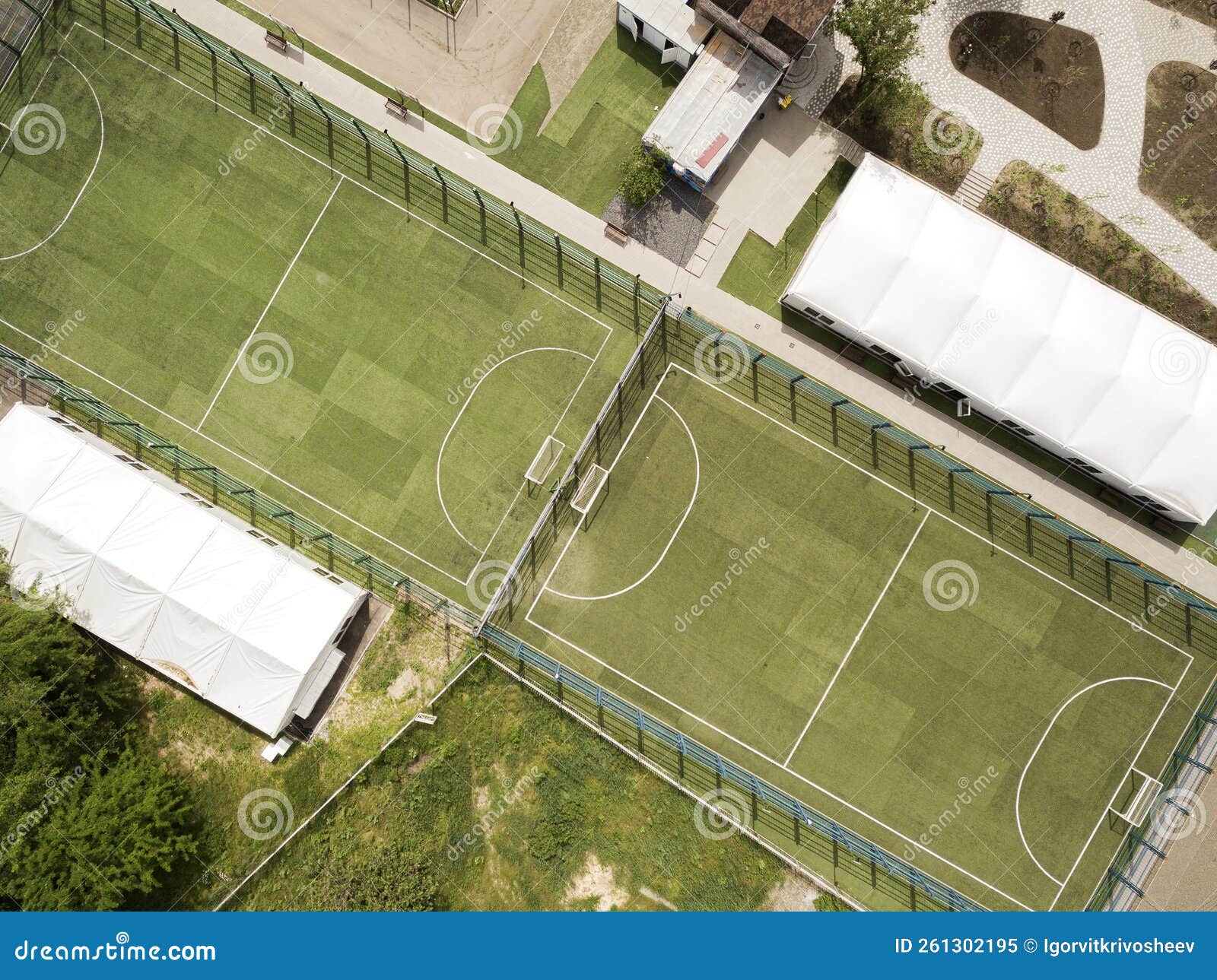 Aerial View of Empty Soccer Fields in Europe Stock Image - Image of ...