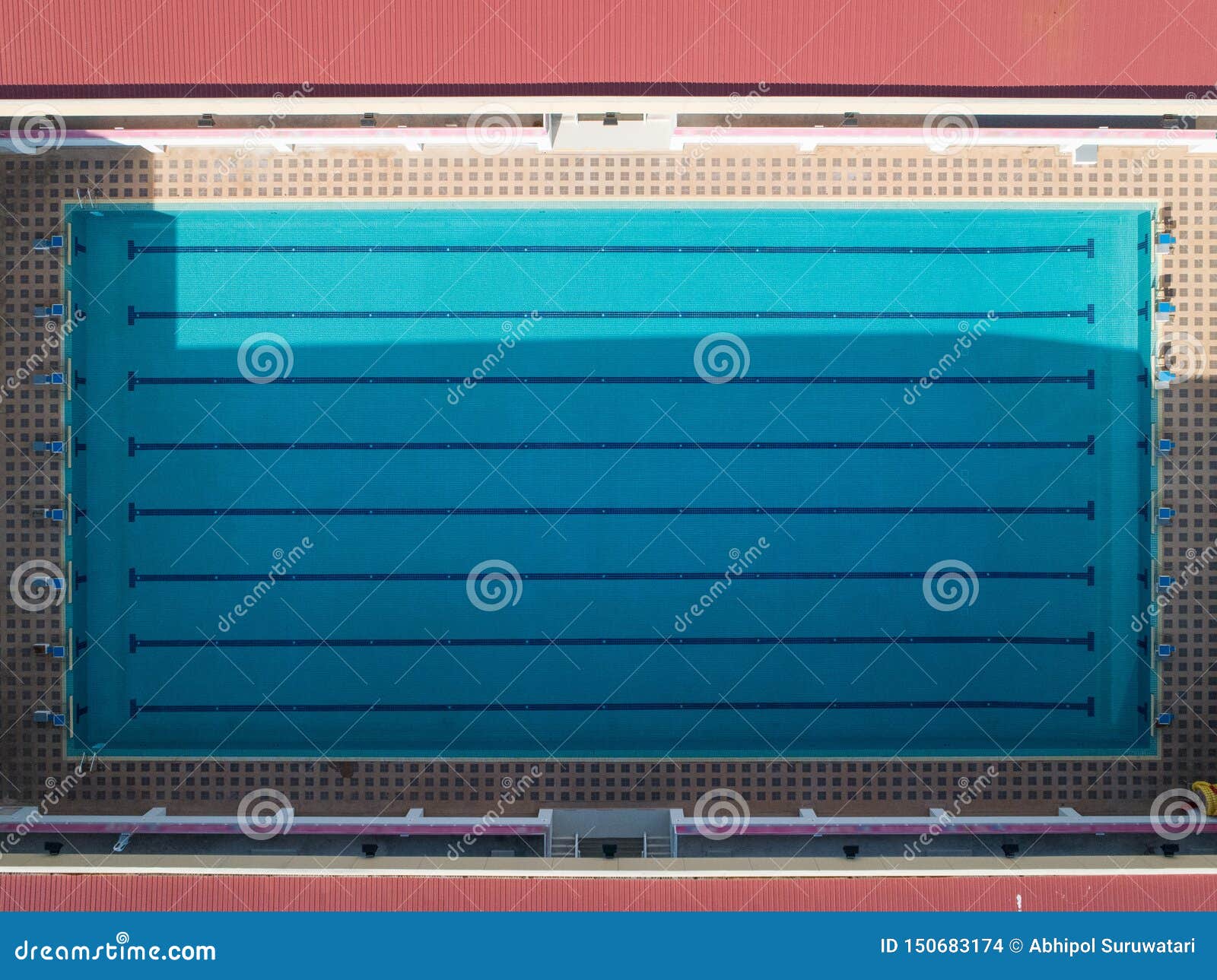 Aerial View of a Empty Swimming Pool in the Afternoon..... Stock Photo ...