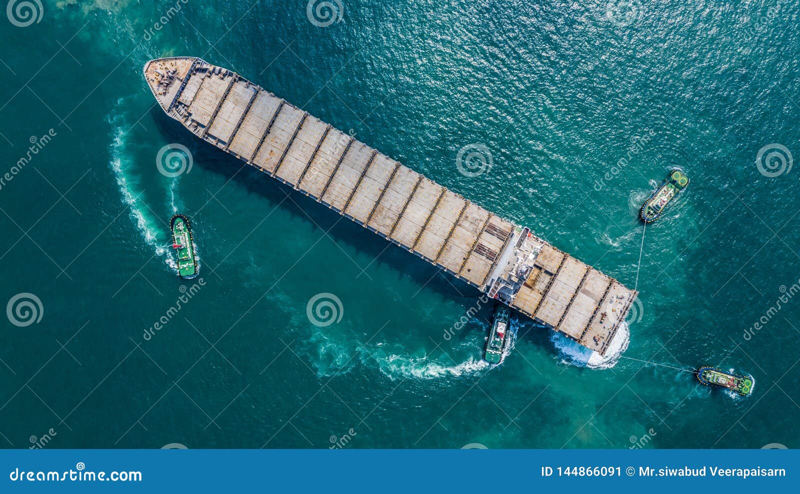Aerial View Empty Upper Deck of Container Ship Stock Image - Image of ...