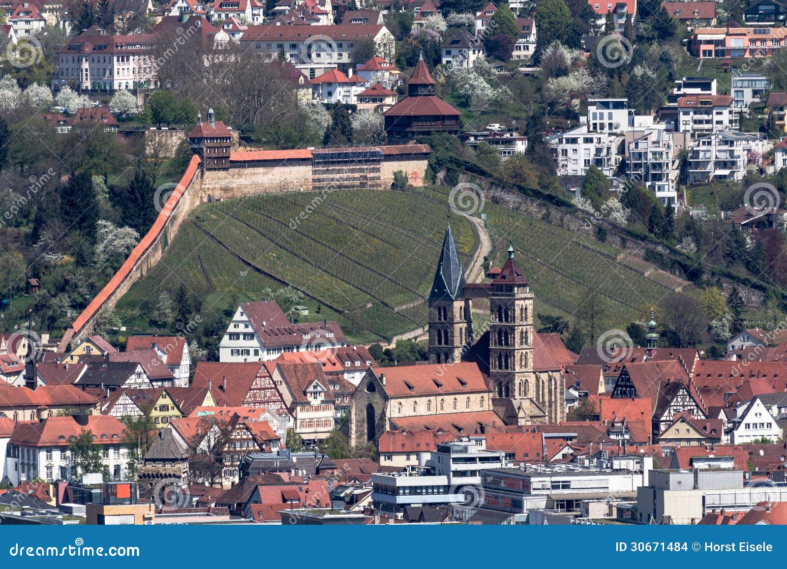 Aerial View Esslingen, Germany Stock Photo - Image of embankment, city ...
