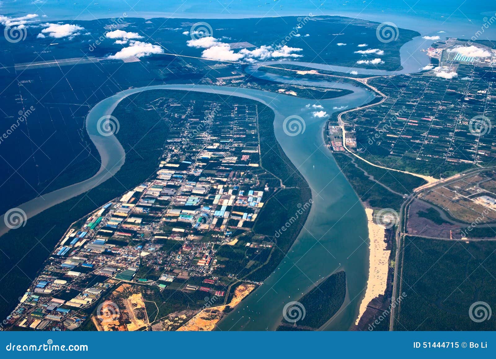 Aerial View of Estuary stock image. Image of earth, geographical - 51444715