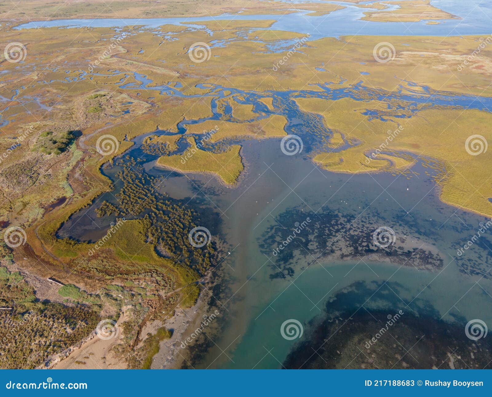 Aerial View of Estuary Seen from High Angle View Stock Image - Image of ...