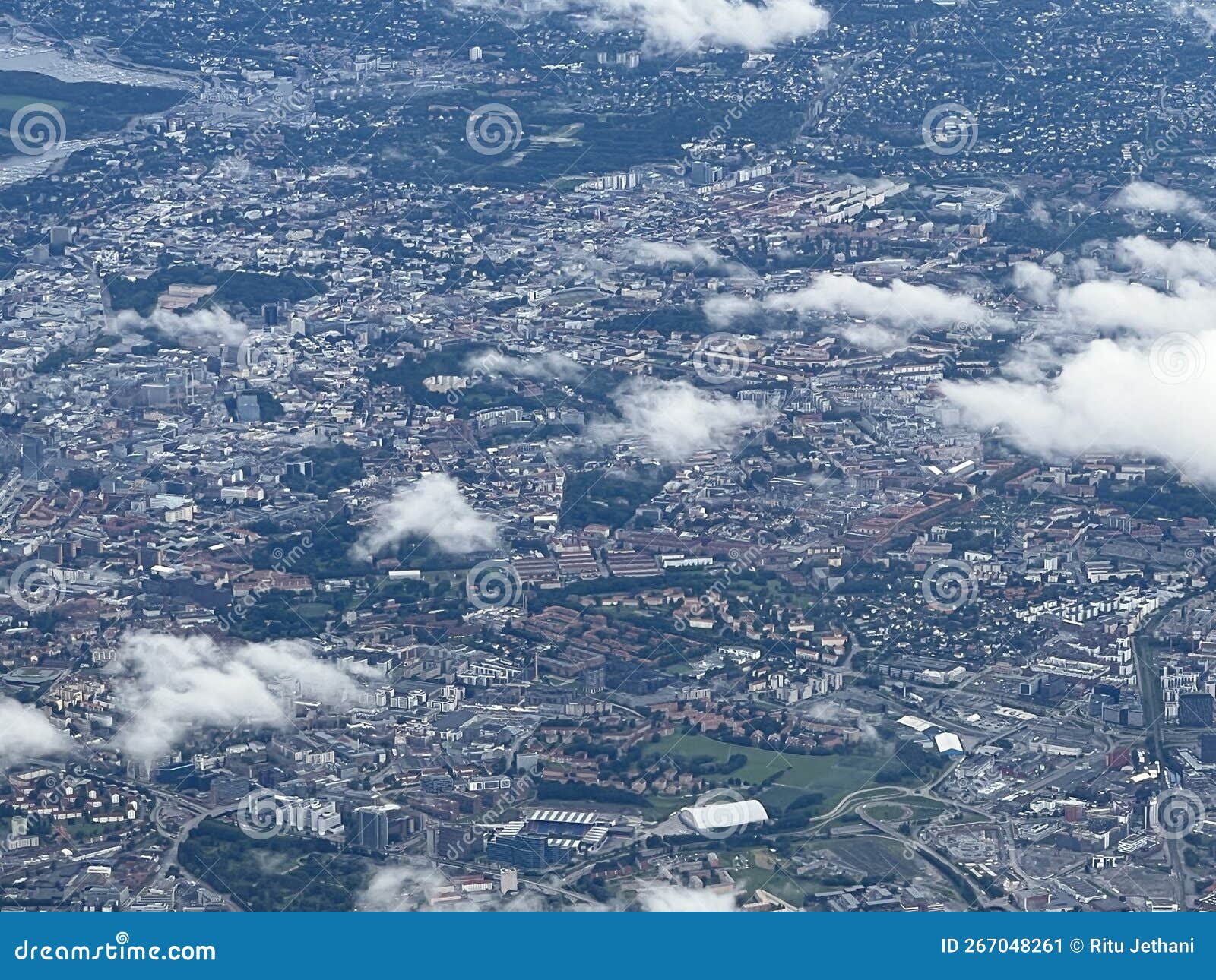 Aerial View of Europe from an Airplane Stock Image - Image of panoramic ...