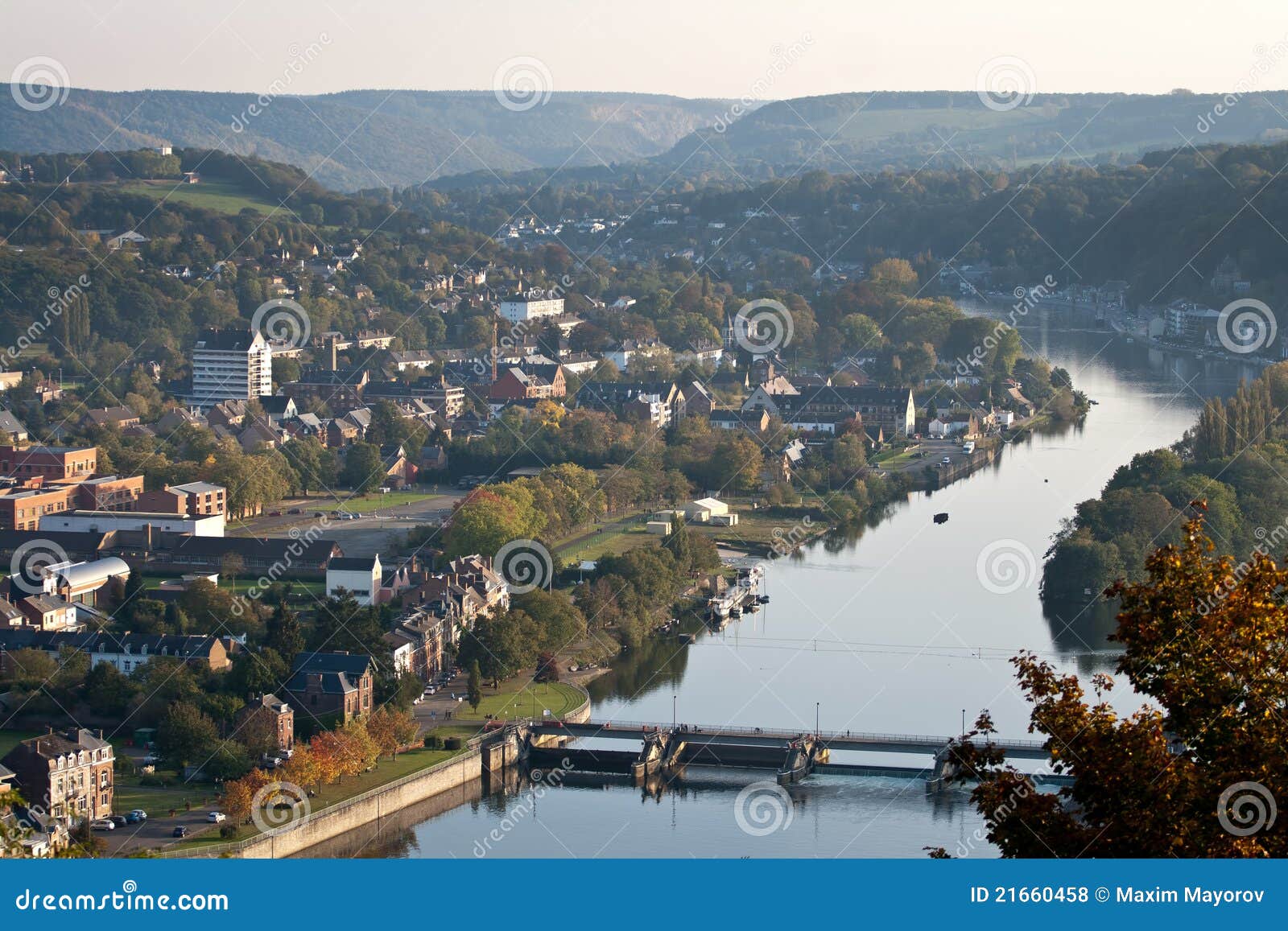 Aerial View of European City Stock Photo - Image of building, water ...