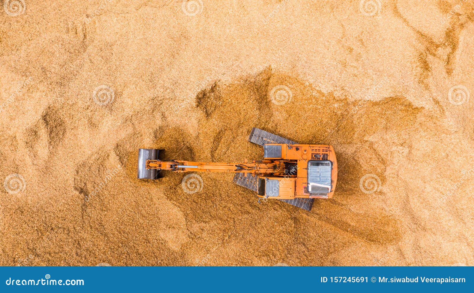 Aerial View Excavator Working on a Construction Site Stock Image ...