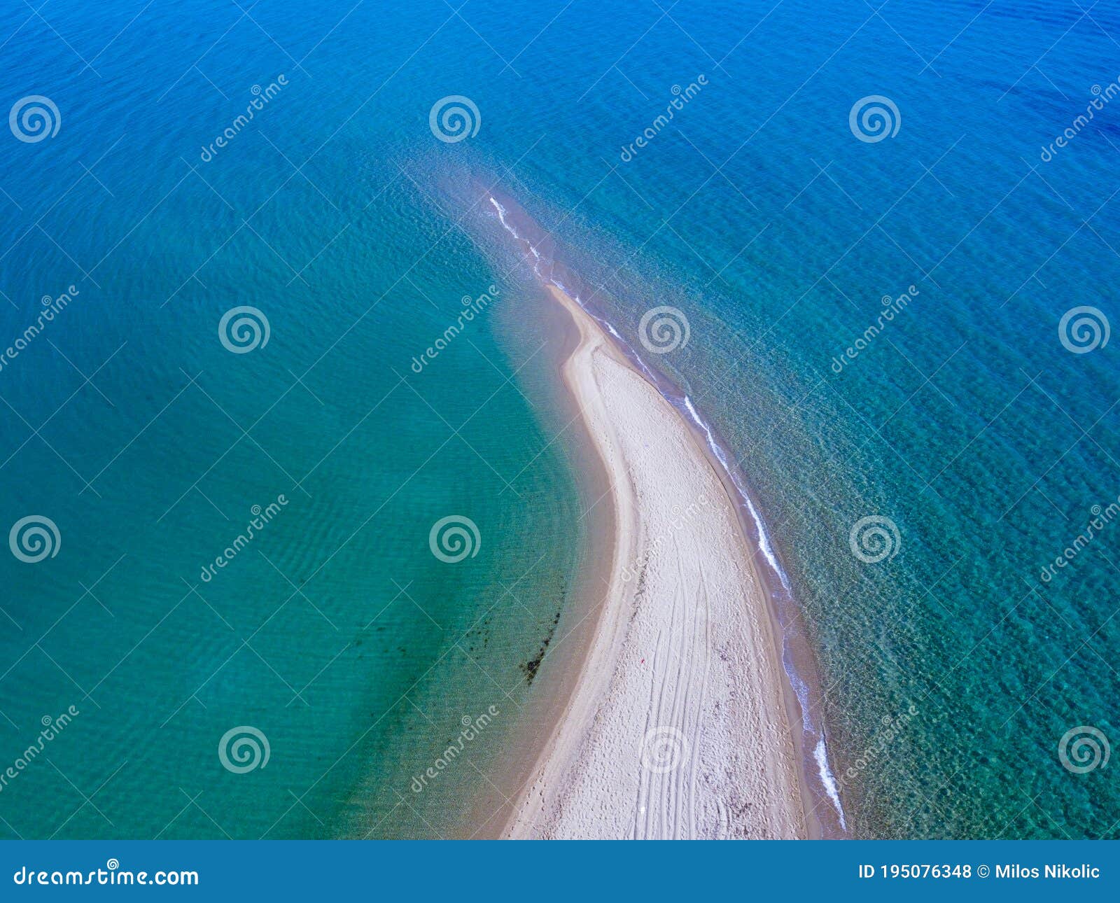 Aerial View of Exotic Long Sand Beach with Sea on Both Sides Stock ...