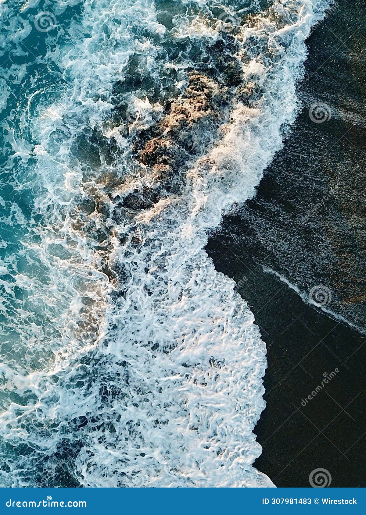 Aerial View of the Expansive Beach and Ocean Stock Image - Image of ...