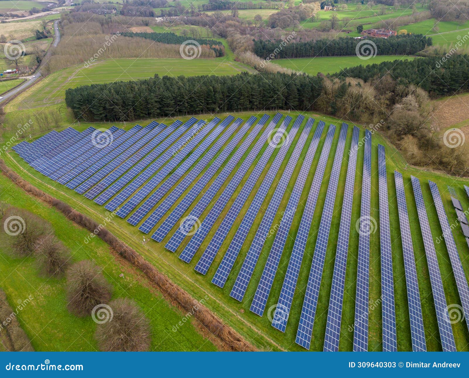 Aerial View of Expansive Solar Panel Farm Stock Image - Image of power ...