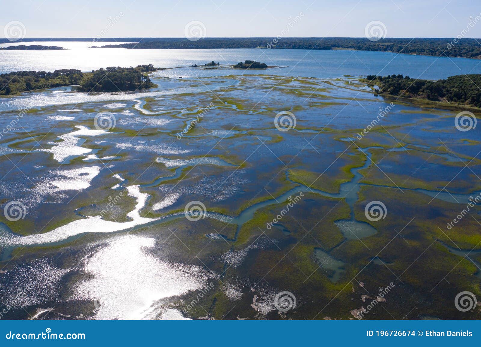 Aerial View of Extensive Salt Marsh in Cape Cod Stock Photo - Image of ...