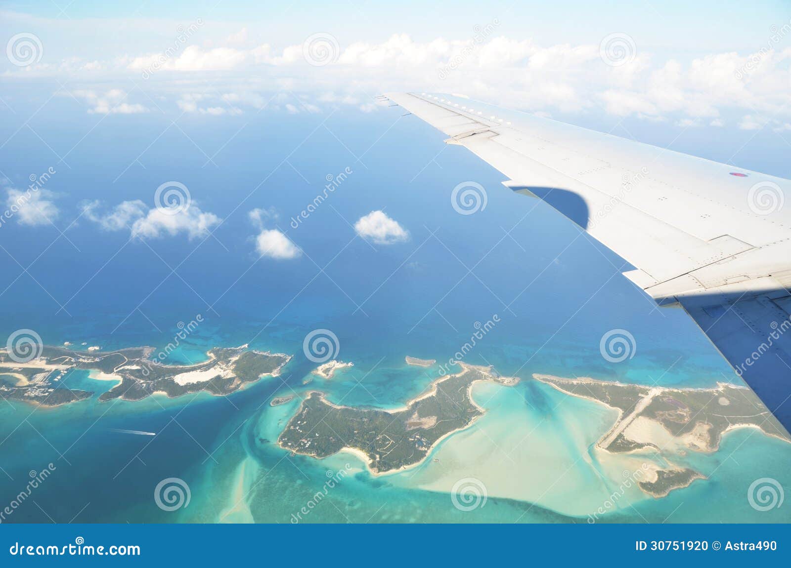 Aerial view of Exuma Cays stock photo. Image of plane - 30751920