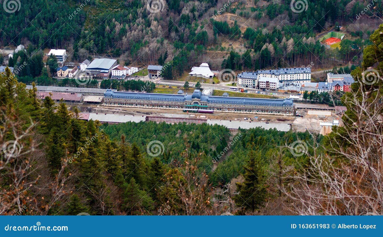 Aerial View of the Famous Canfranc Railway Station Stock Image - Image ...