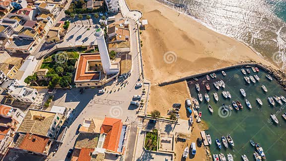 Aerial View of Famous Punta Secca Lighthouse, Santa Croce Camerina ... Aerial View of Famous Punta Secca Lighthouse, Santa Croce Camerina ...