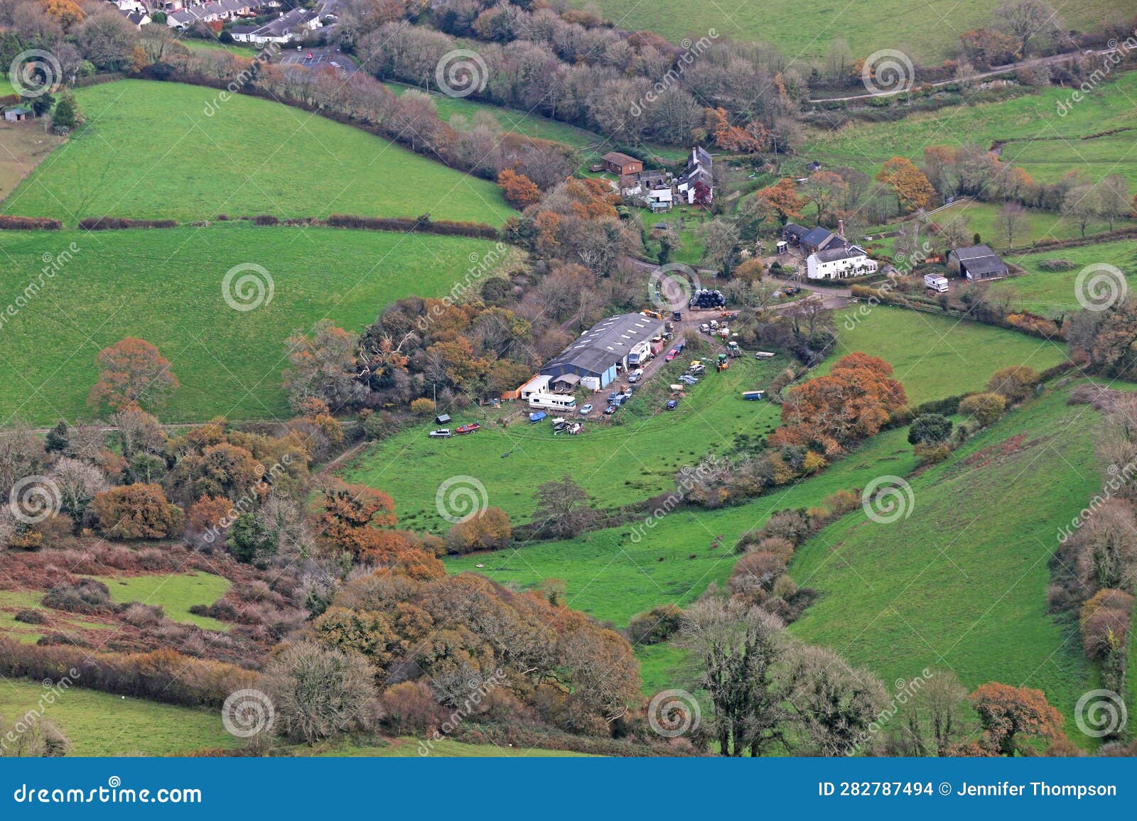 Aerial View of a Farm in Devon Stock Photo - Image of tree, europe ...
