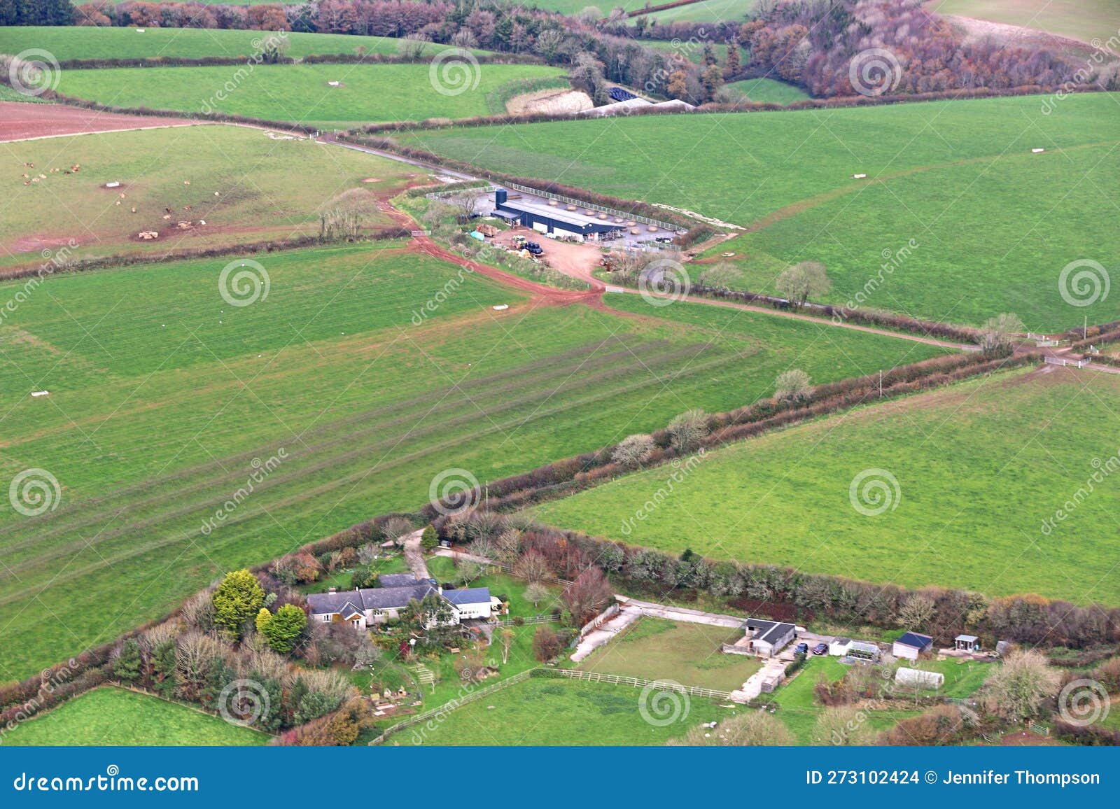 Aerial View of Farm Fields in Devon Stock Photo - Image of panorama ...