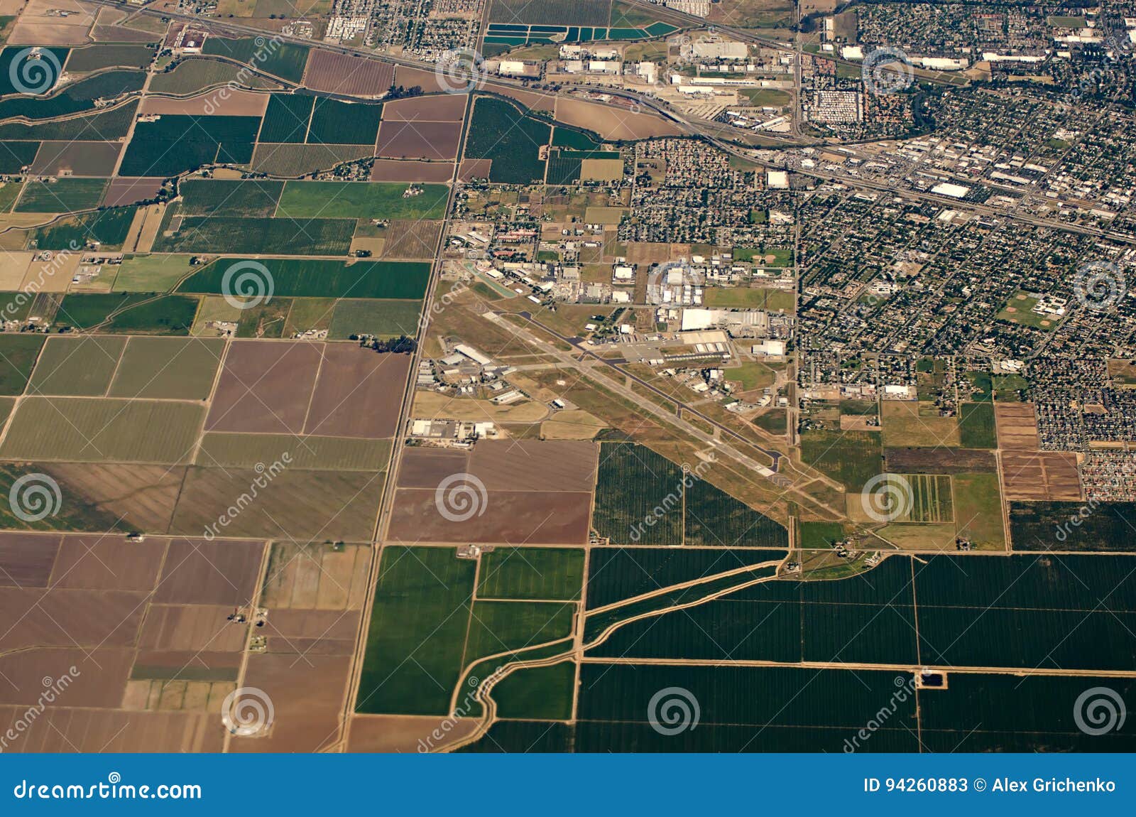 Aerial View of Farm Land Crop Fields in Usa Stock Image - Image of high ...