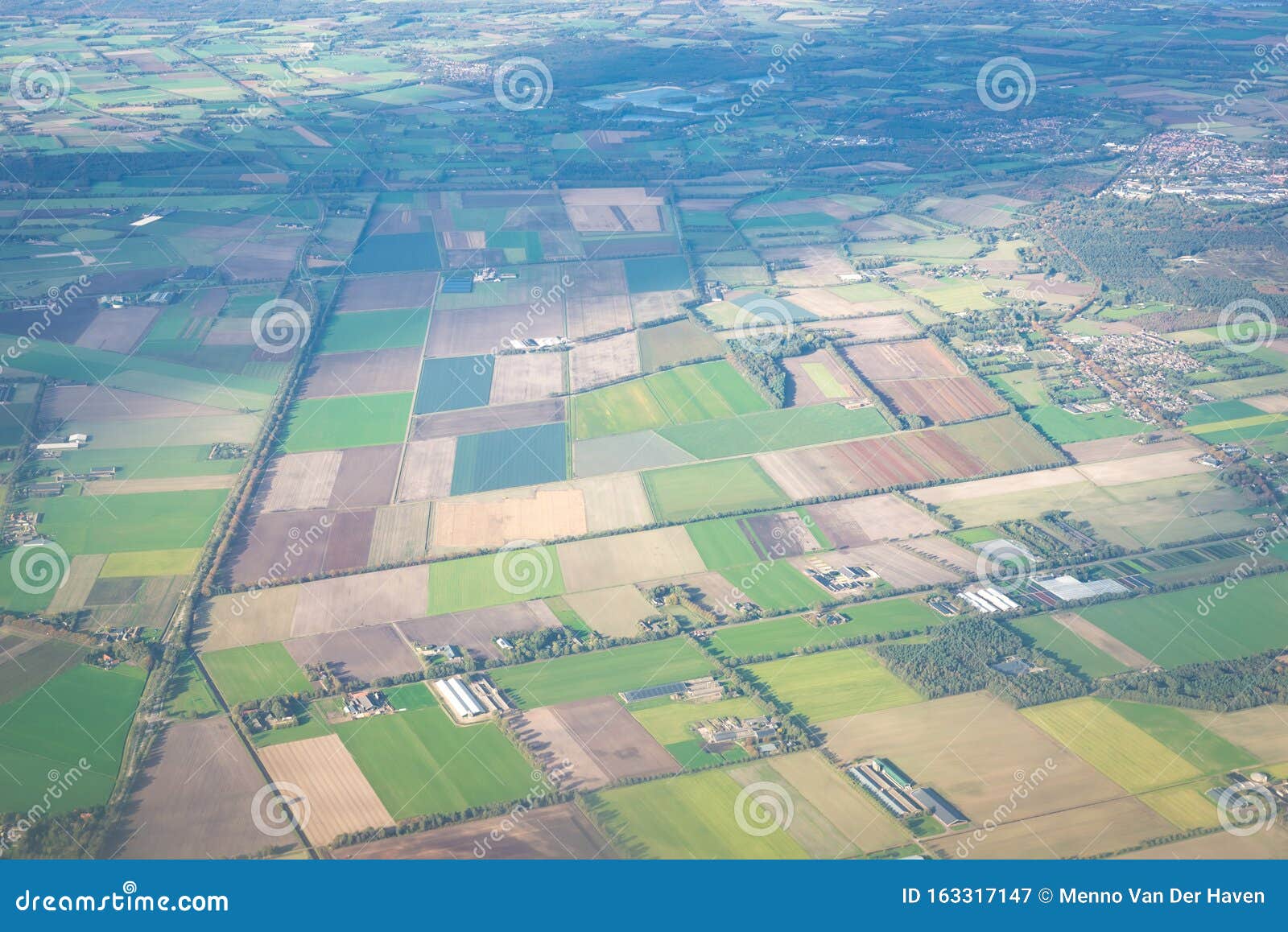Aerial View of Farmland in Rectangle Pattern in Southeast Part of the ...