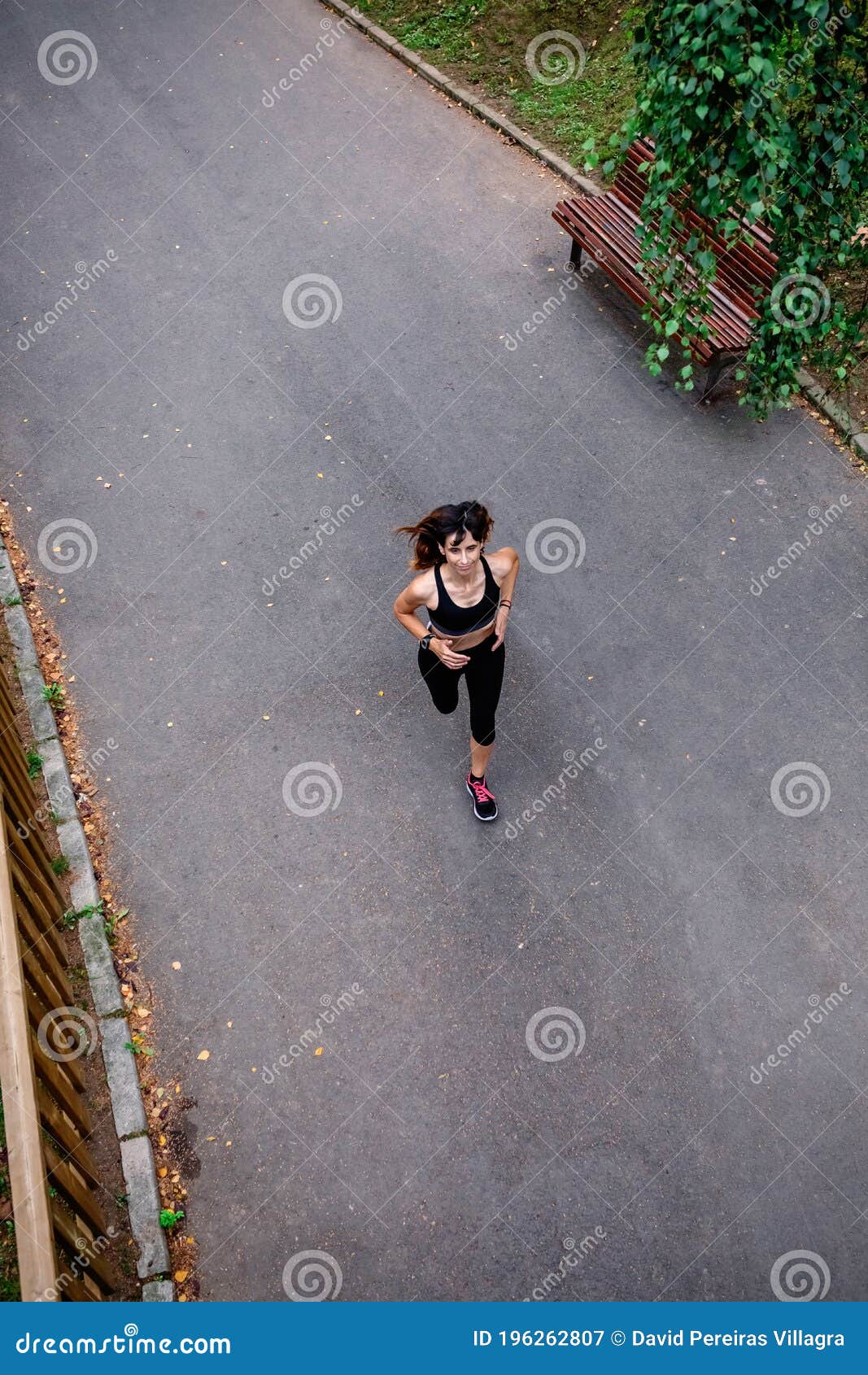 Aerial View of Female Runner Stock Image - Image of intensity, cheerful ...