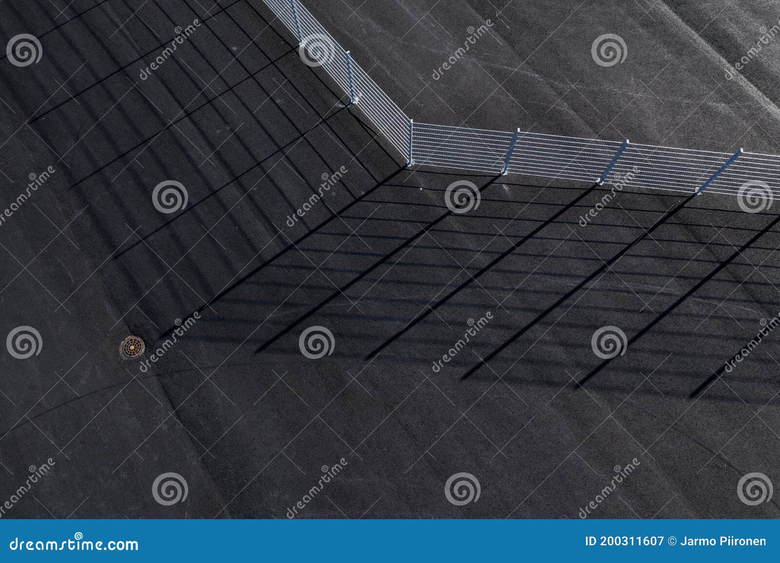 Aerial View of a Fence on Asphalt Stock Image - Image of asphalt ...