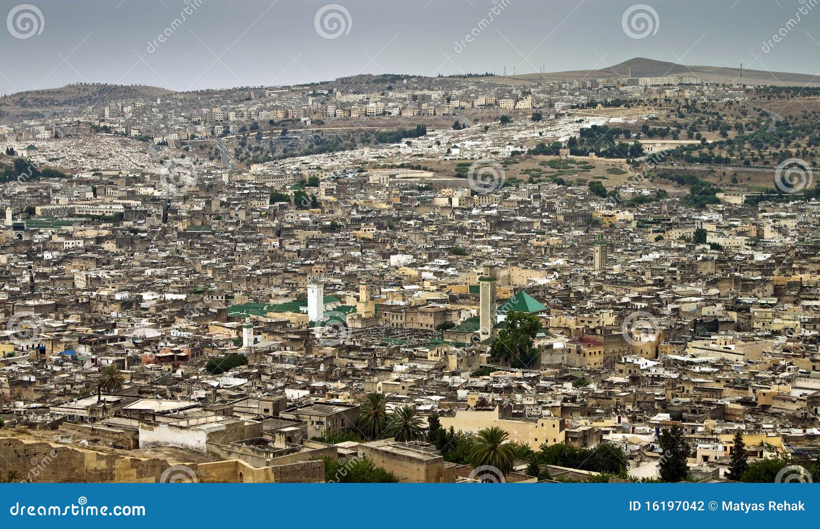 Aerial view of Fes stock photo. Image of arabian, cityscape - 16197042